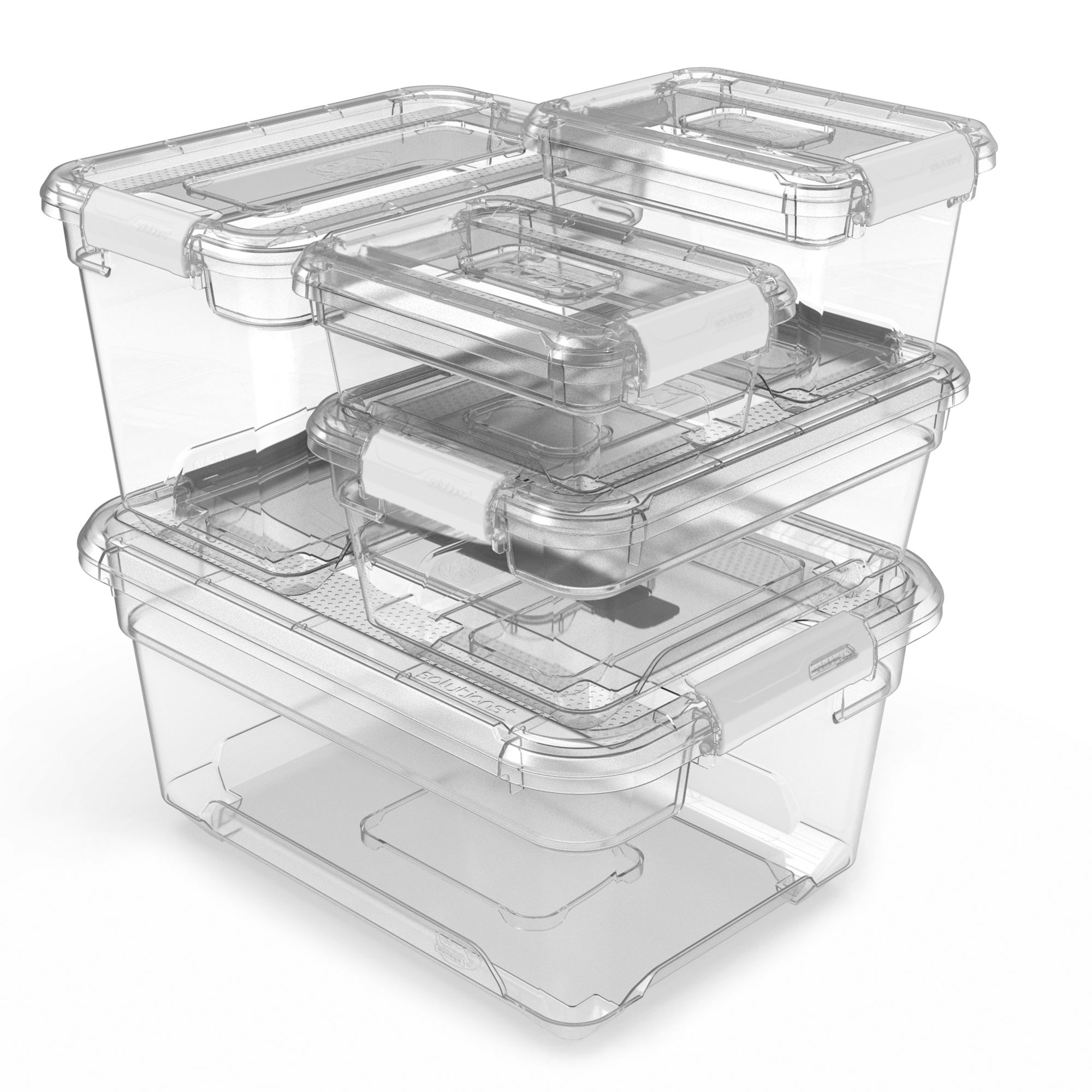 Ezy Storage Solutions+ Clear 4L Small Plastic Stackable Storage box ...