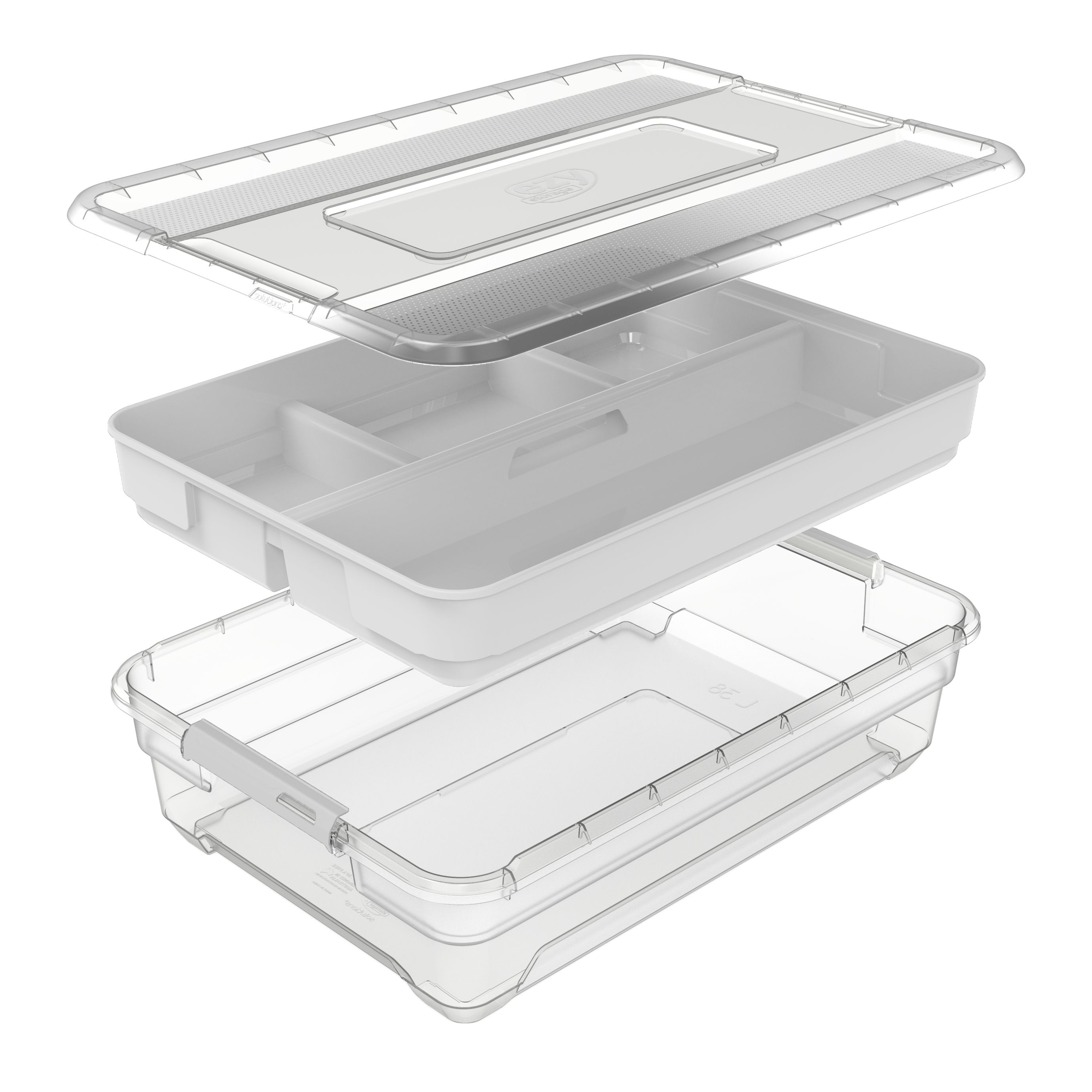 Ezy Storage Solutions+ White Large Insert tray with 4 compartments