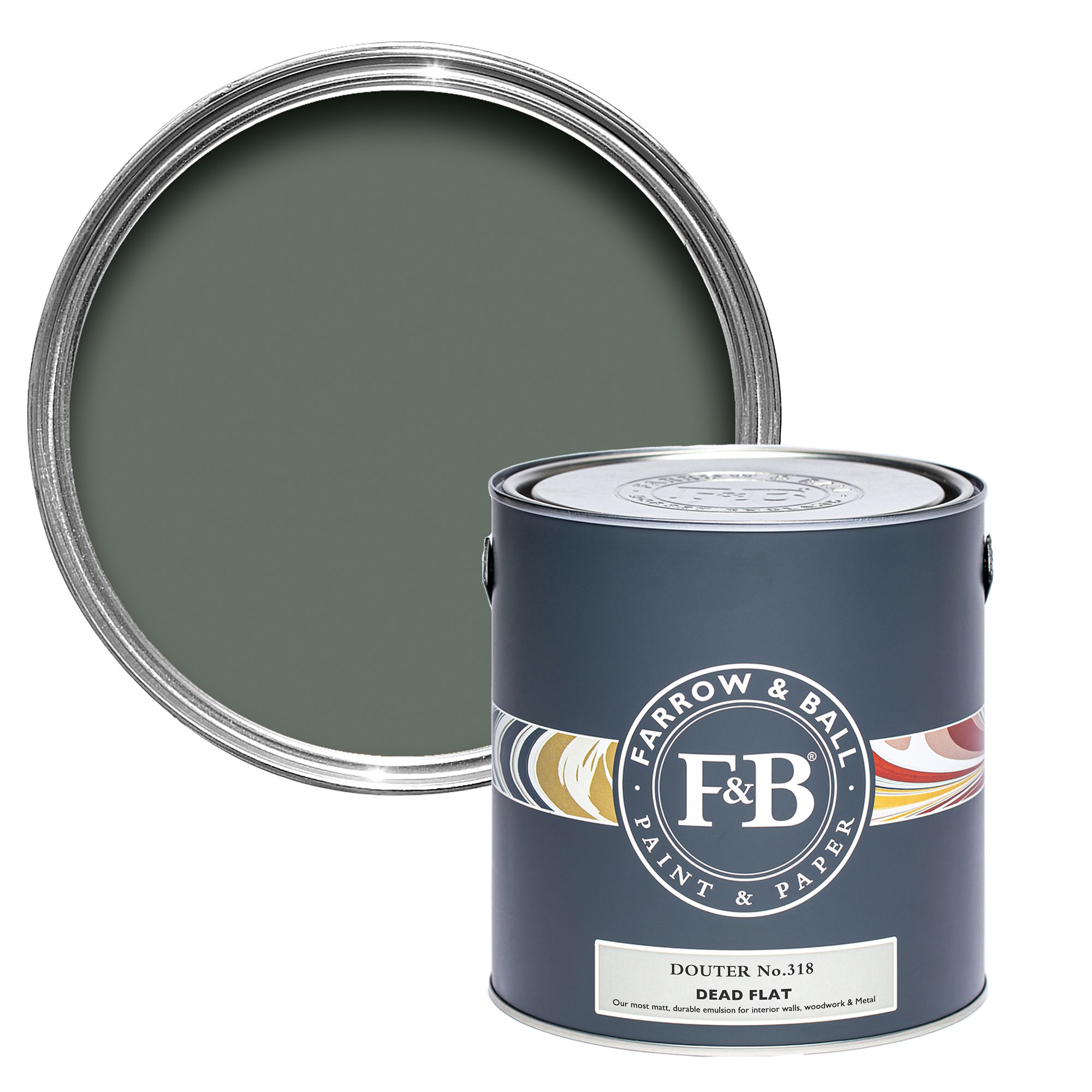 Farrow & Ball Douter No.318 Dead-Flat Matt Multi-surface Emulsion paint ...
