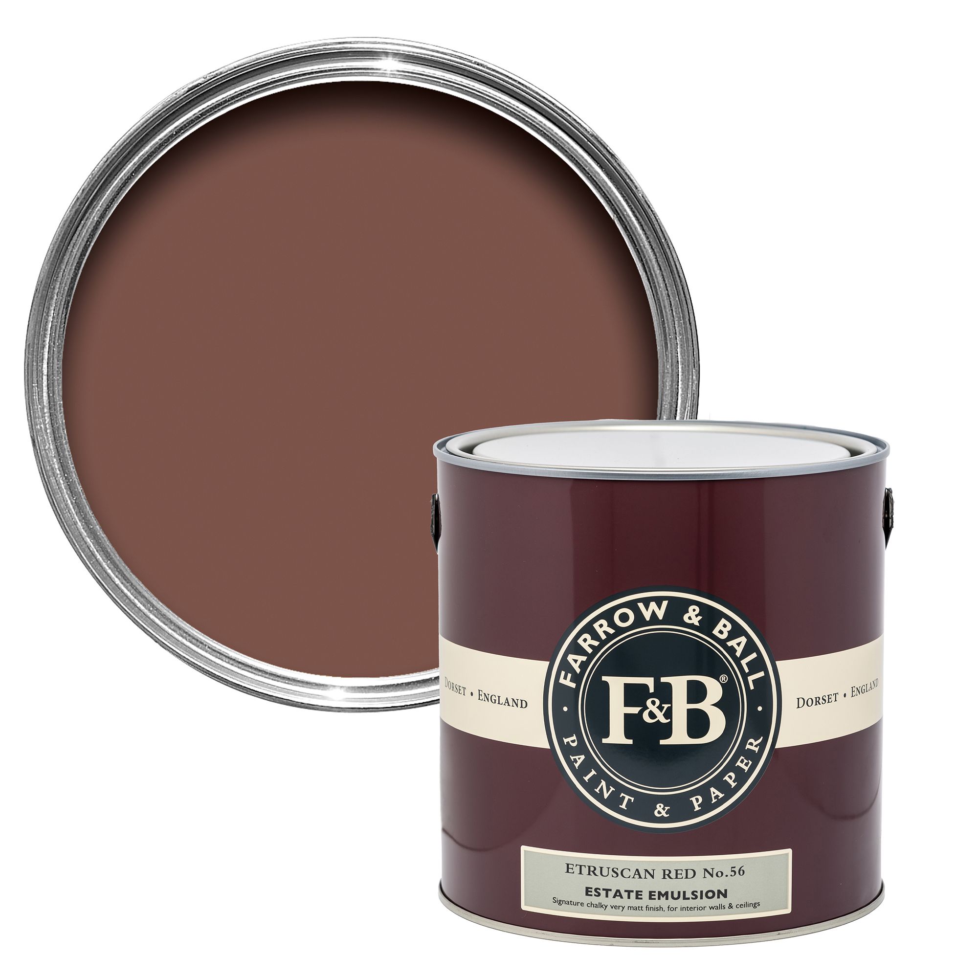 Farrow & Ball Estate Etruscan Red No.56 Matt Wall & ceiling Emulsion ...