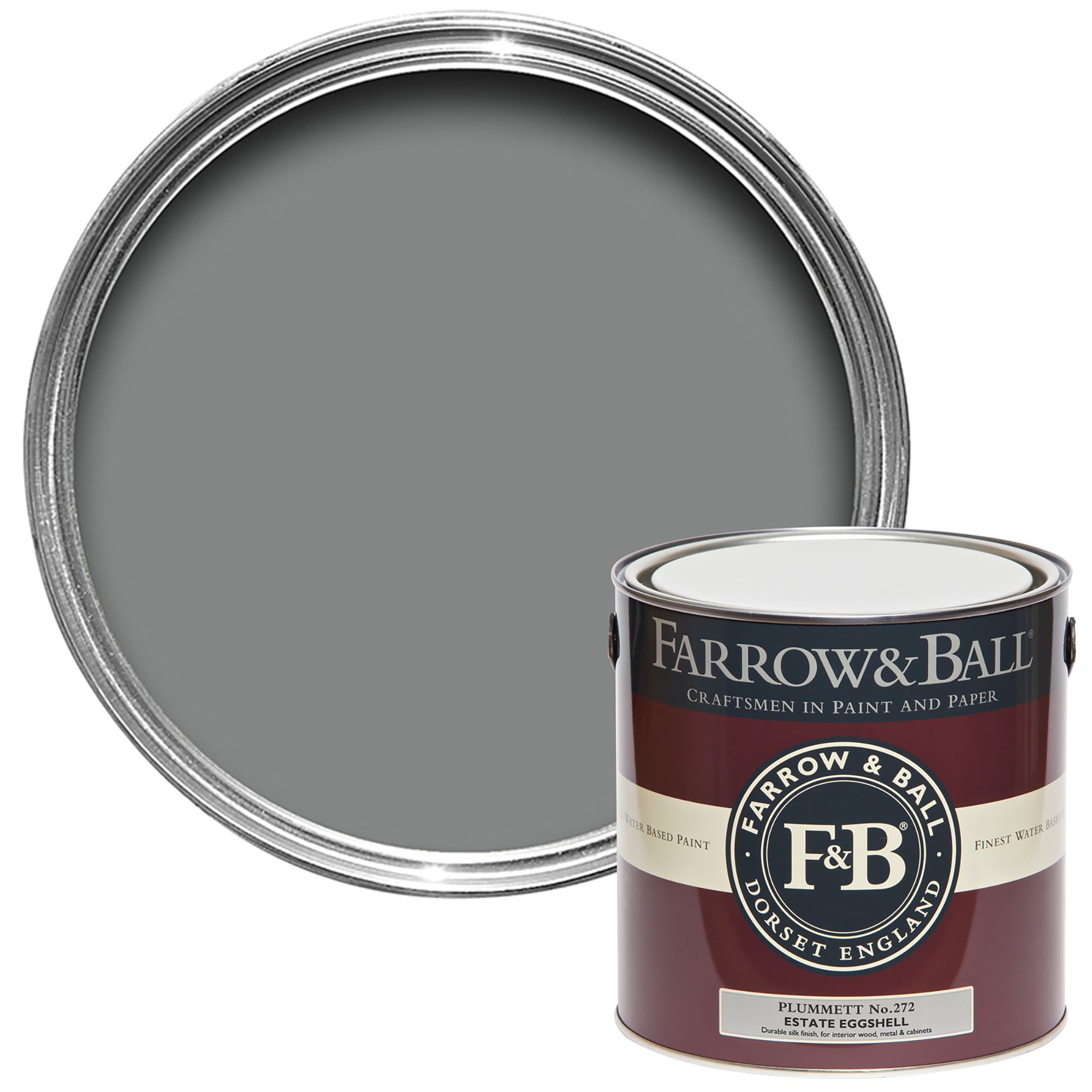 Farrow & Ball Estate Plummett No.272 Eggshell Paint, 2.5L | DIY at B&Q