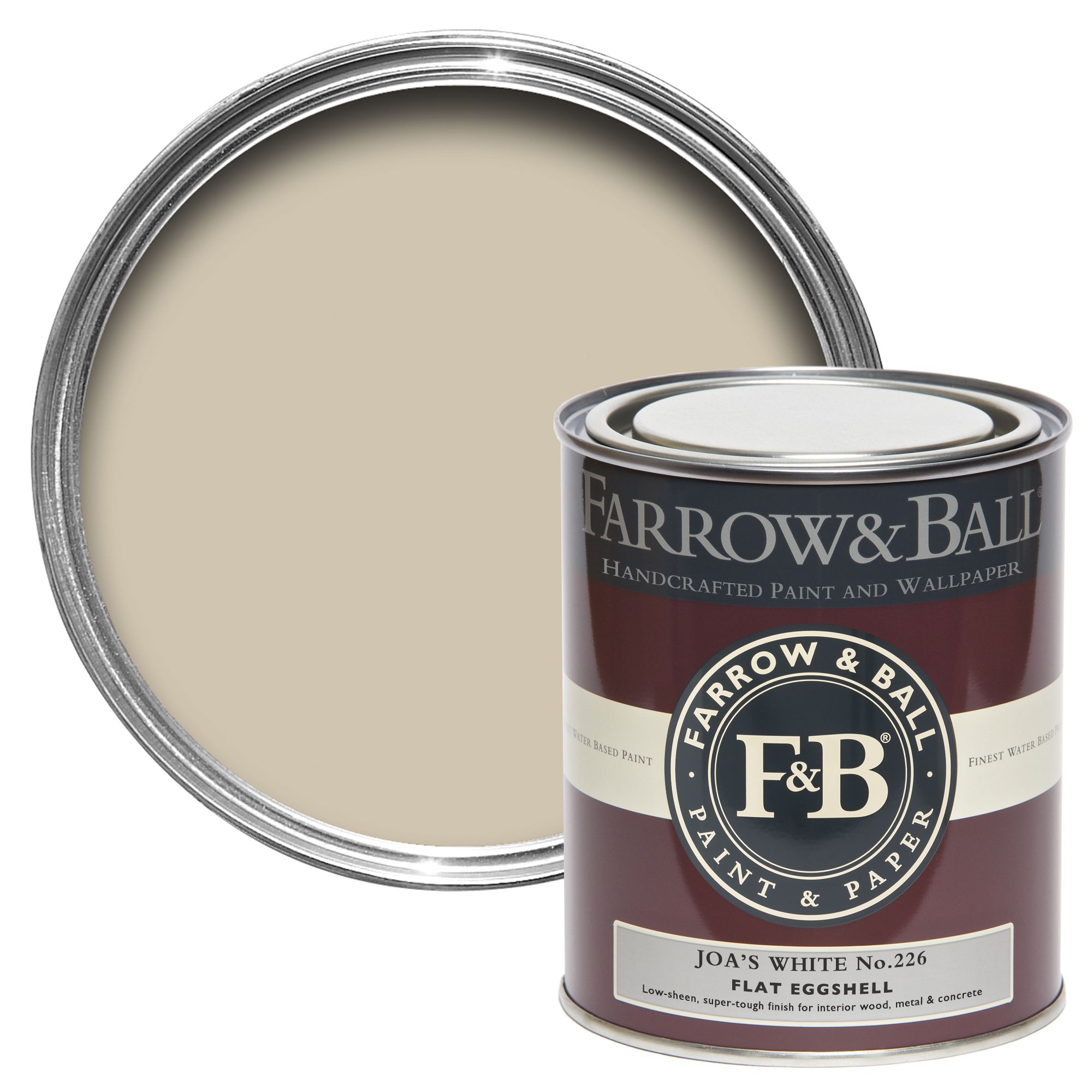 Farrow & Ball Joa's White No.226 Flat eggshell Multi-surface Topcoat ...