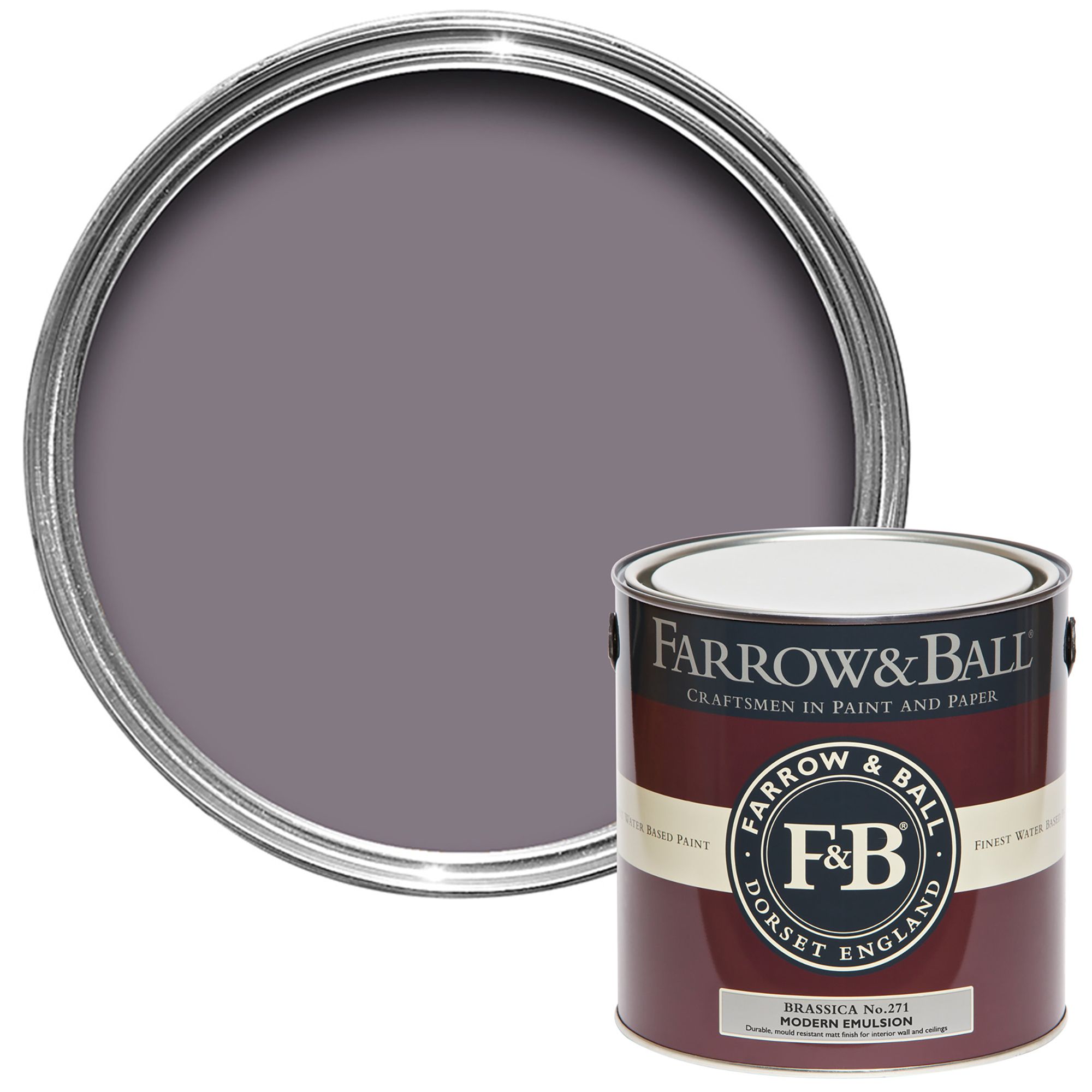Farrow & Ball Modern Brassica No.271 Matt Emulsion paint, 2.5L | DIY at B&Q