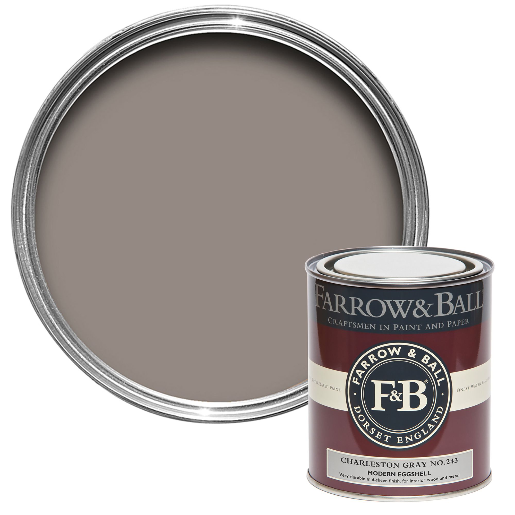 Farrow & Ball Modern Charleston Gray No.243 Eggshell Paint, 750ml | DIY ...