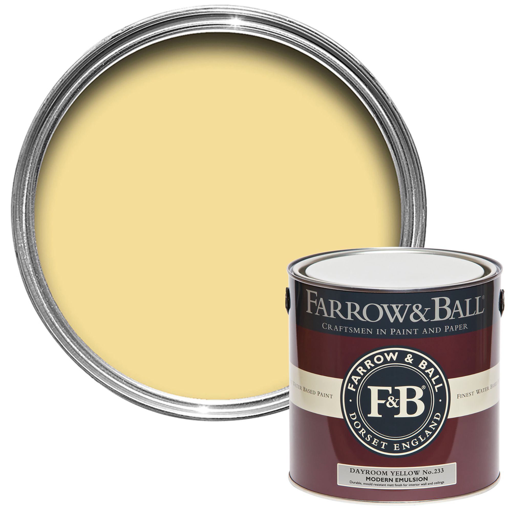 Buy Farrow & Ball Modern Dayroom Yellow No.233 Matt Emulsion paint, 2 ...