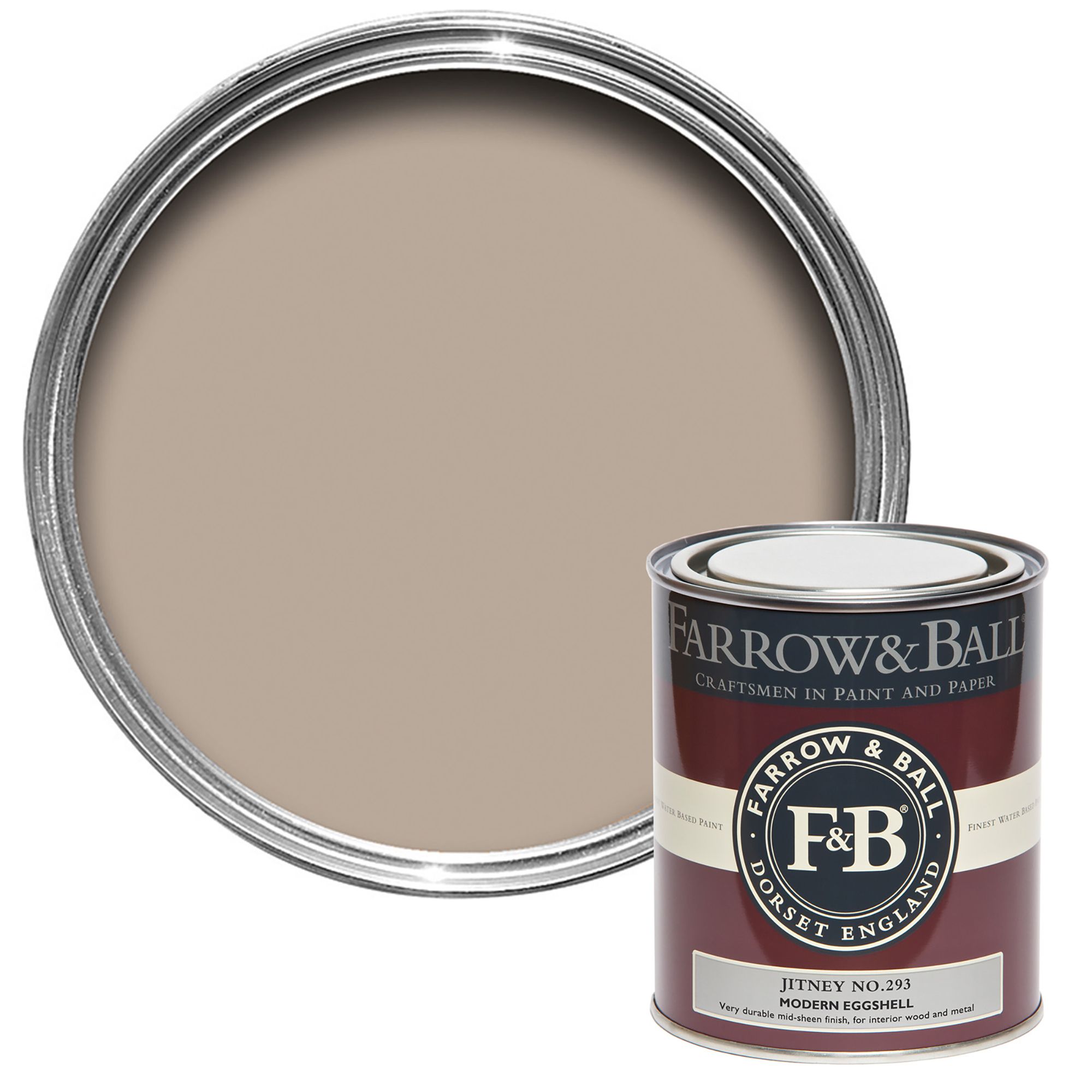 Farrow & Ball Modern Jitney No.293 Eggshell Paint, 750ml | DIY at B&Q