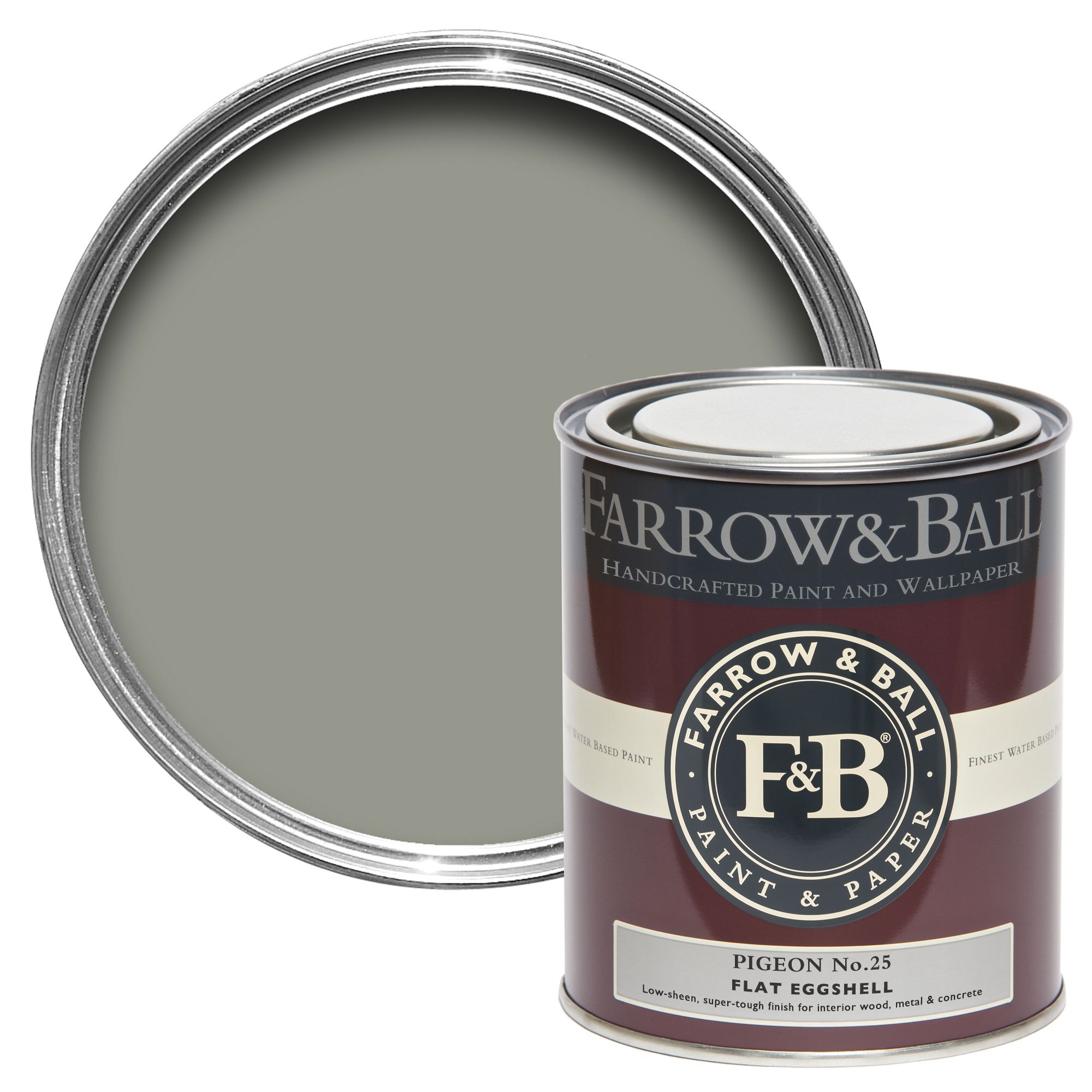 Farrow & Ball Pigeon No.25 Flat eggshell Multi-surface Topcoat Paint ...
