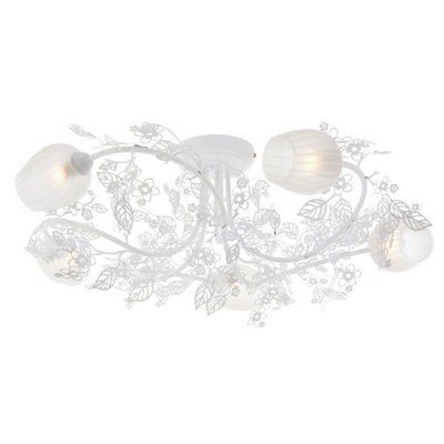 Faye White 5 Lamp Ceiling light | DIY at B&Q