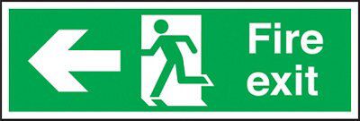 Fire exit Plastic Safety sign, (H)150mm | DIY at B&Q