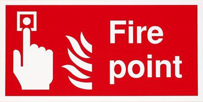 Fire point Polypropylene Safety sign, (H)200mm (W)400mm | DIY at B&Q