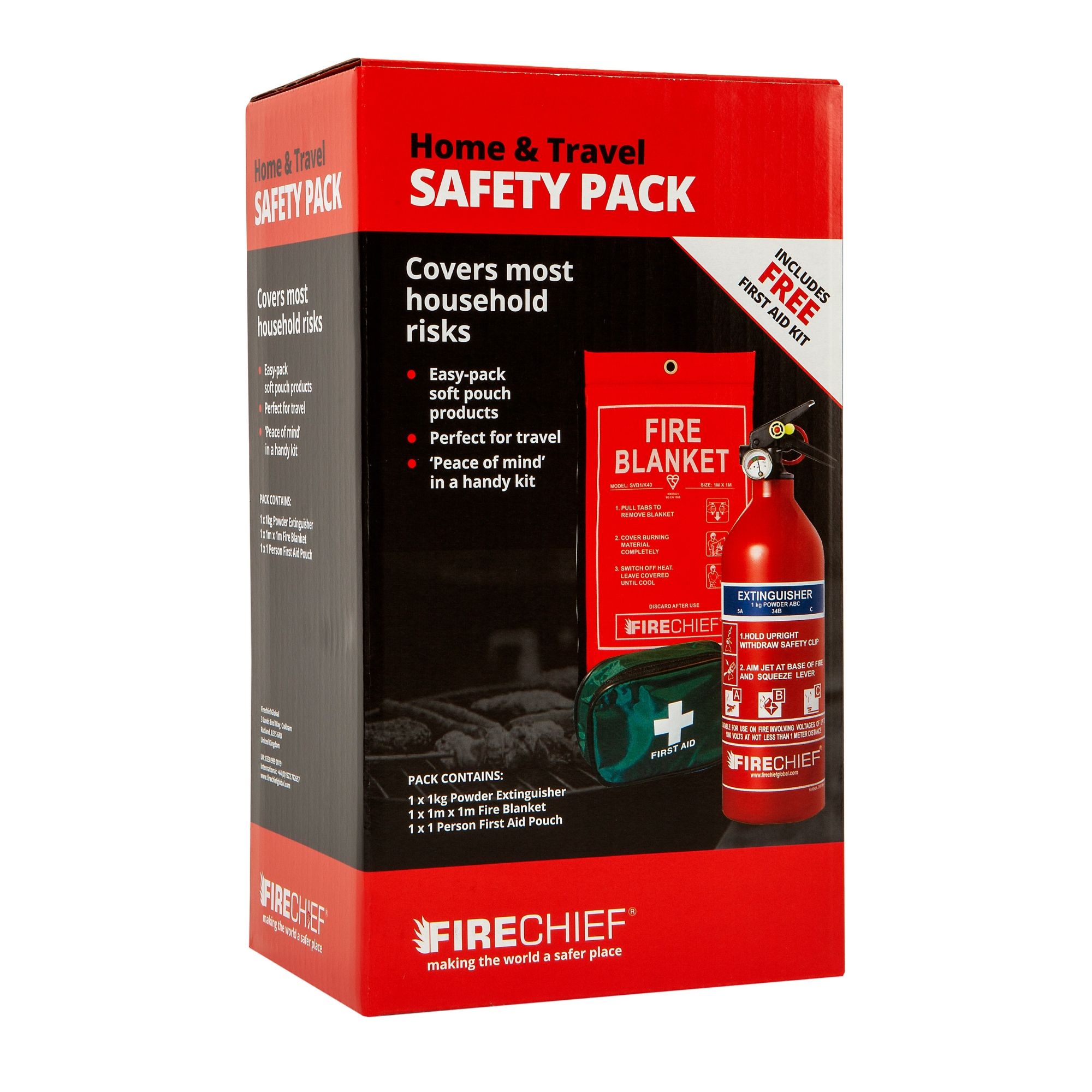 Firechief Home & Travel Dry powder Fire safety kit