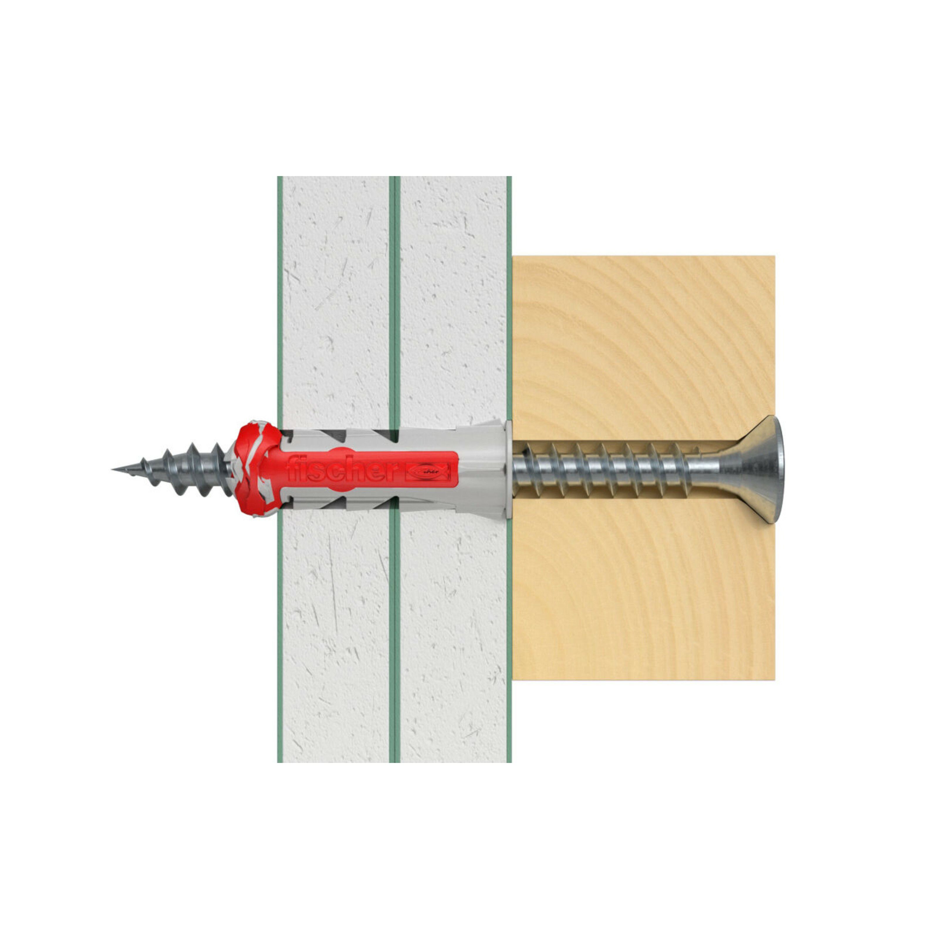 Fischer DuoPower Grey & red Nylon Wall plug (Dia)6mm (L)30mm, Pack of 100