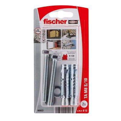 Fischer M8 Steel Electro zinc-plated Sleeve anchor (L)56mm, Pack of 2