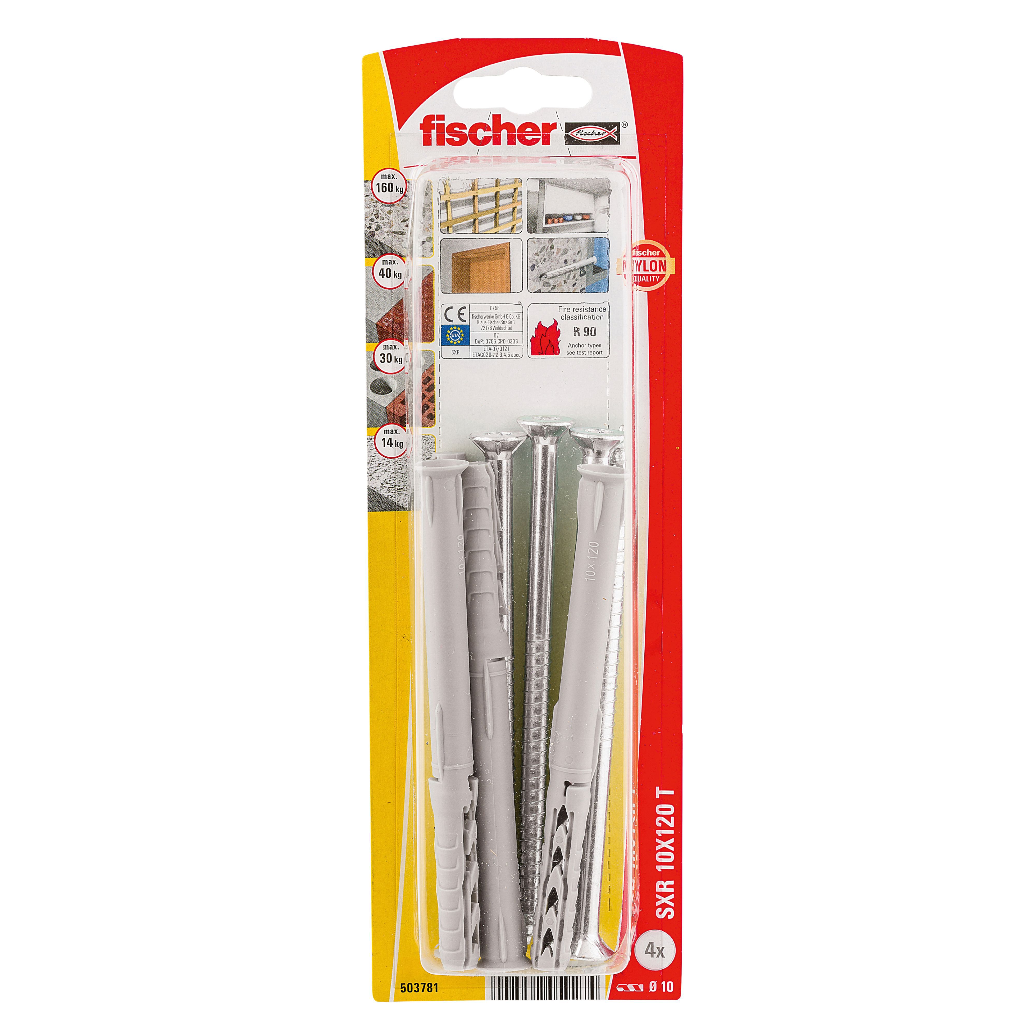 Fischer TX Countersunk Frame fixing (Dia)10mm (L)115mm, Pack of 4 at B&Q