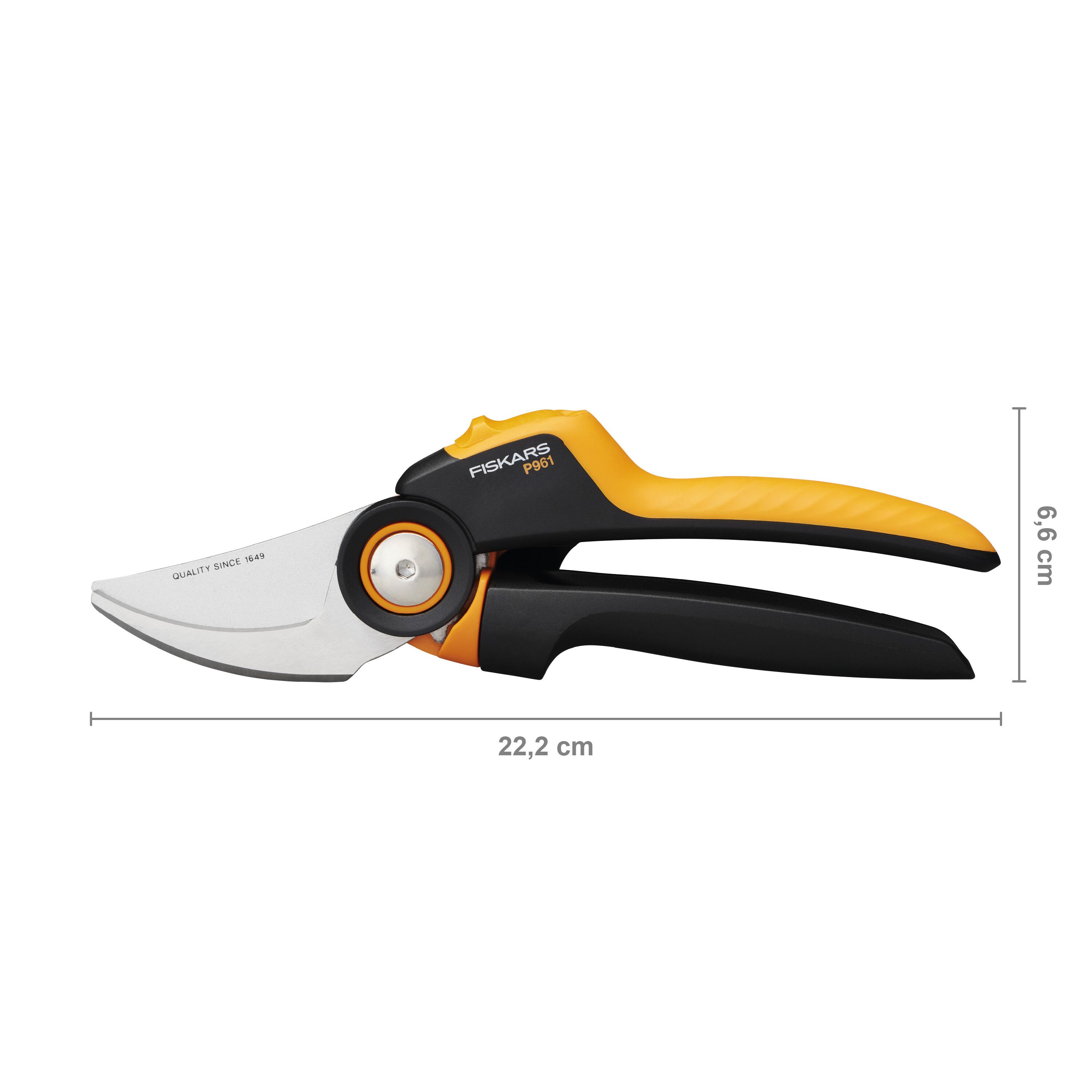 Fiskars Solid Black & orange Scissor Secateurs