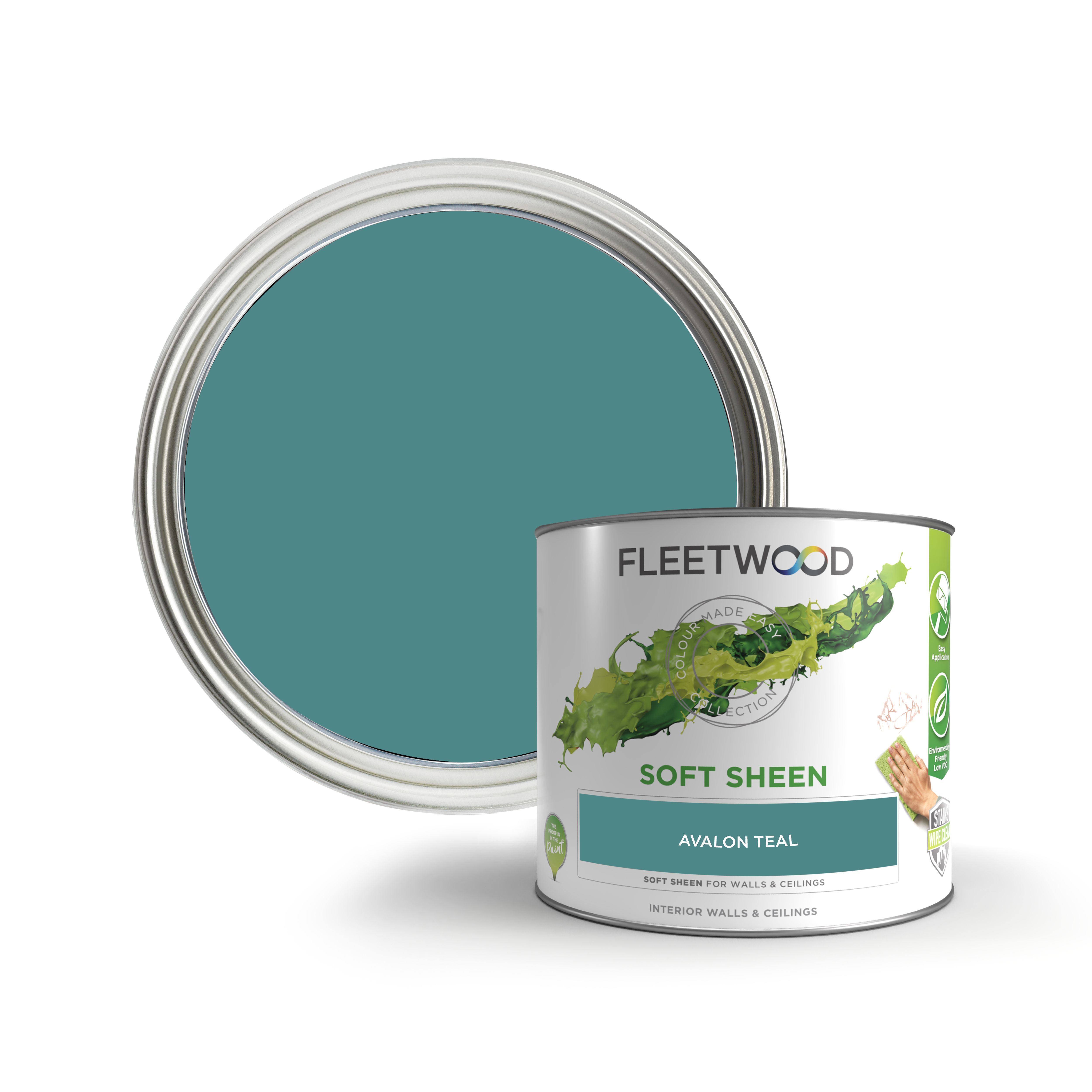 Fleetwood Avalon Teal Soft sheen Wall & ceiling Emulsion paint, 2.5L