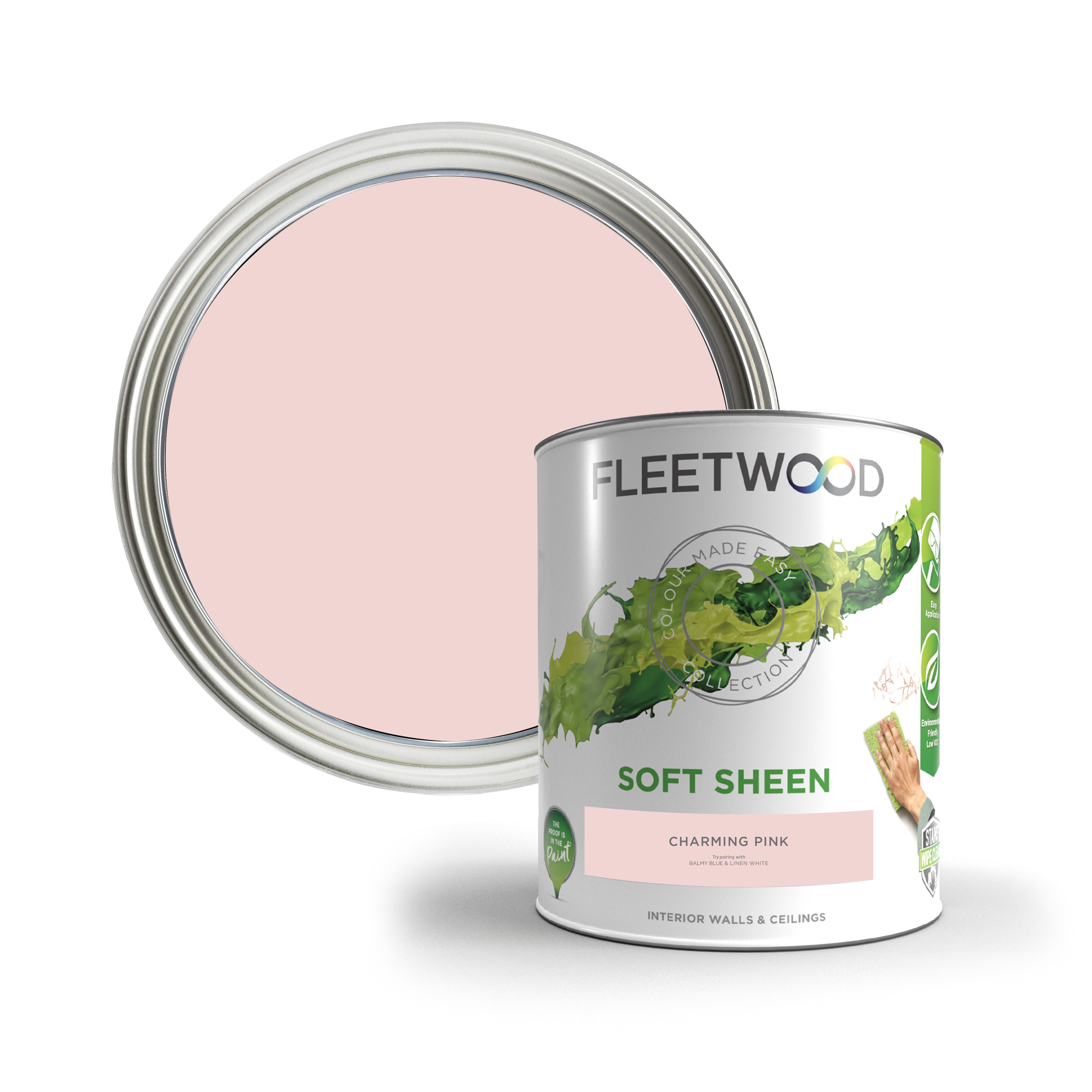 Fleetwood Charming Pink Soft sheen Emulsion paint, 5L | DIY at B&Q