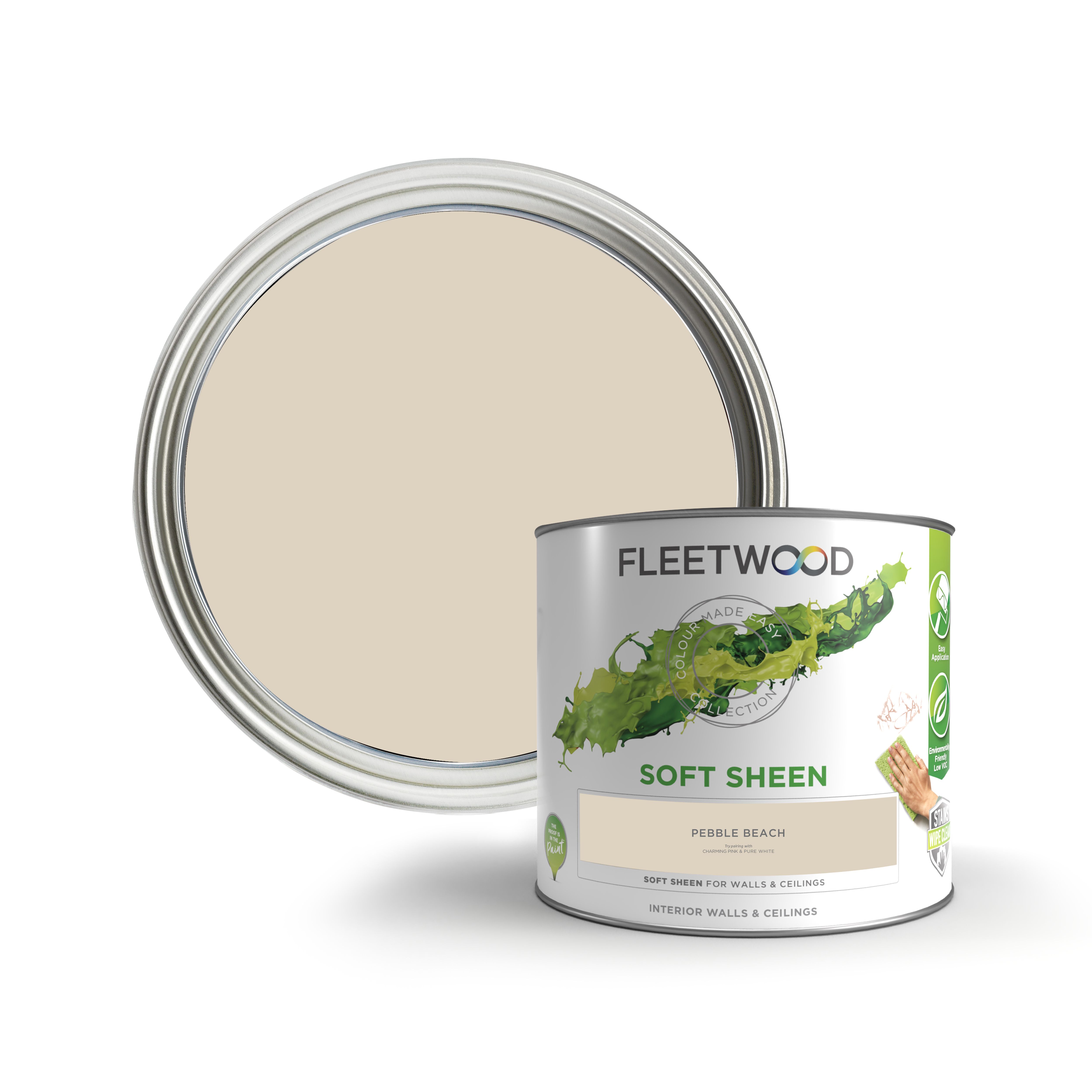 Fleetwood Pebble Beach Soft sheen Emulsion paint, 2.5L | DIY at B&Q