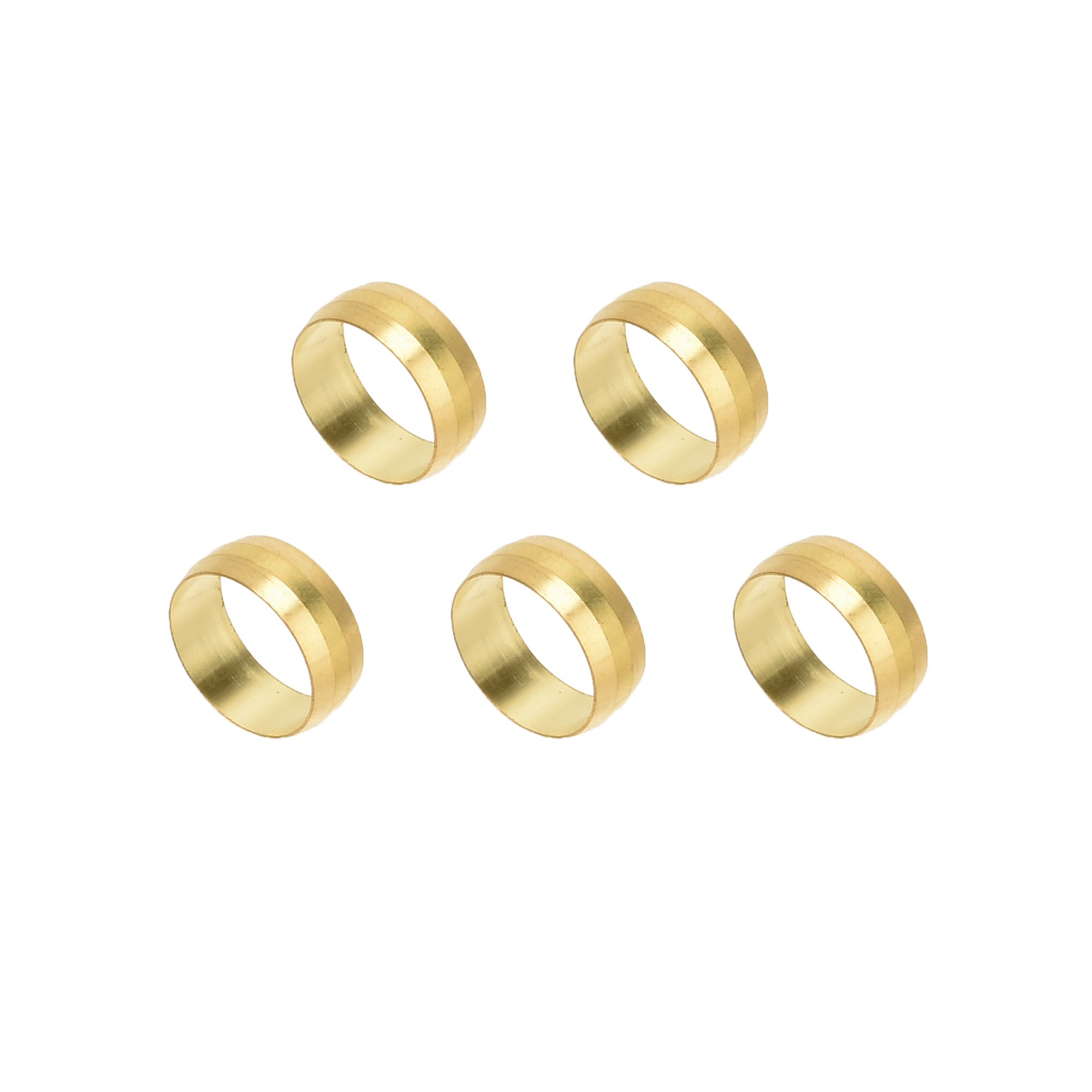 Flomasta Brass Compression Olive (Dia)15mm, Pack of 5 | DIY at B&Q