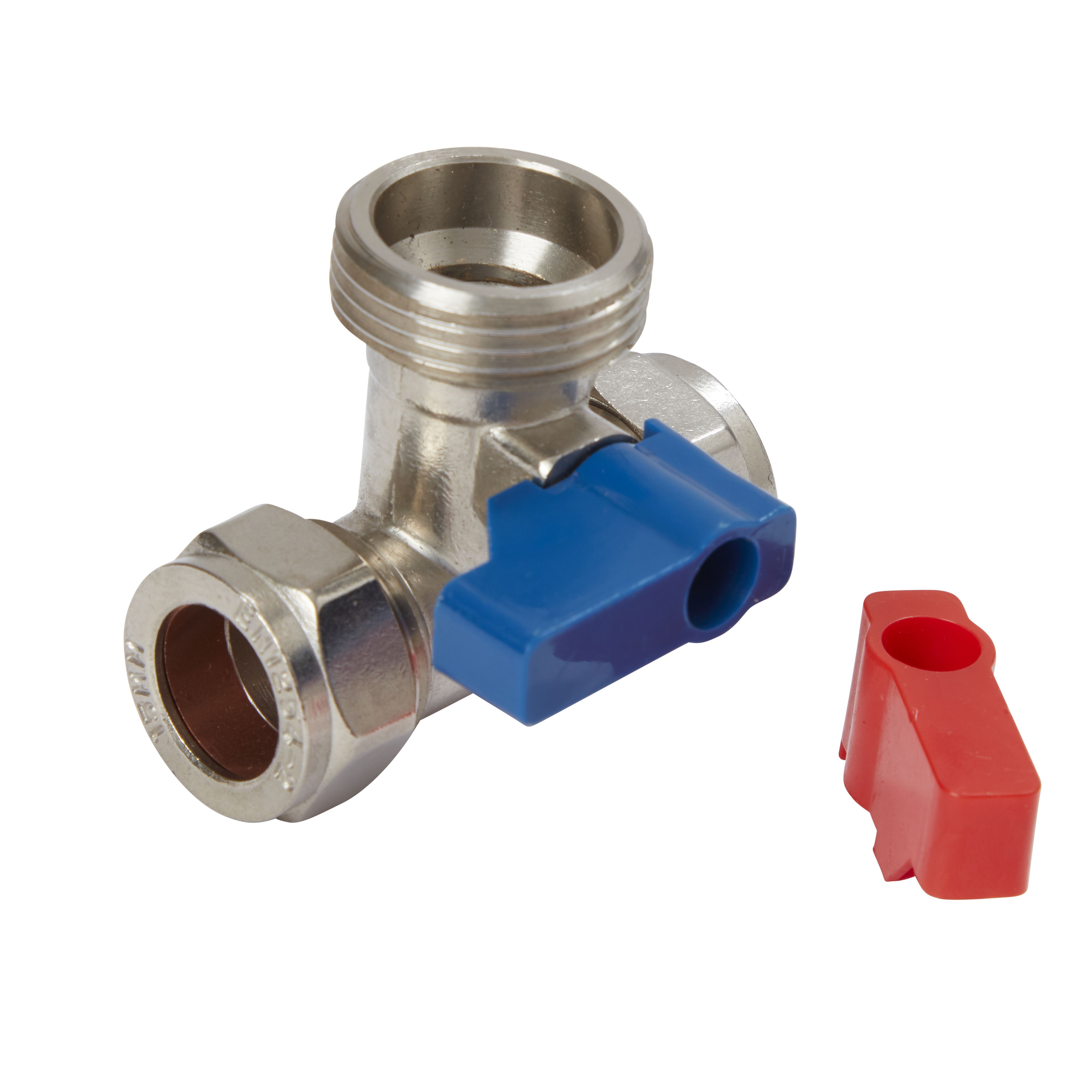 Flomasta Compression Reducing Washing machine Tee valve x 15mm x 15mm ...