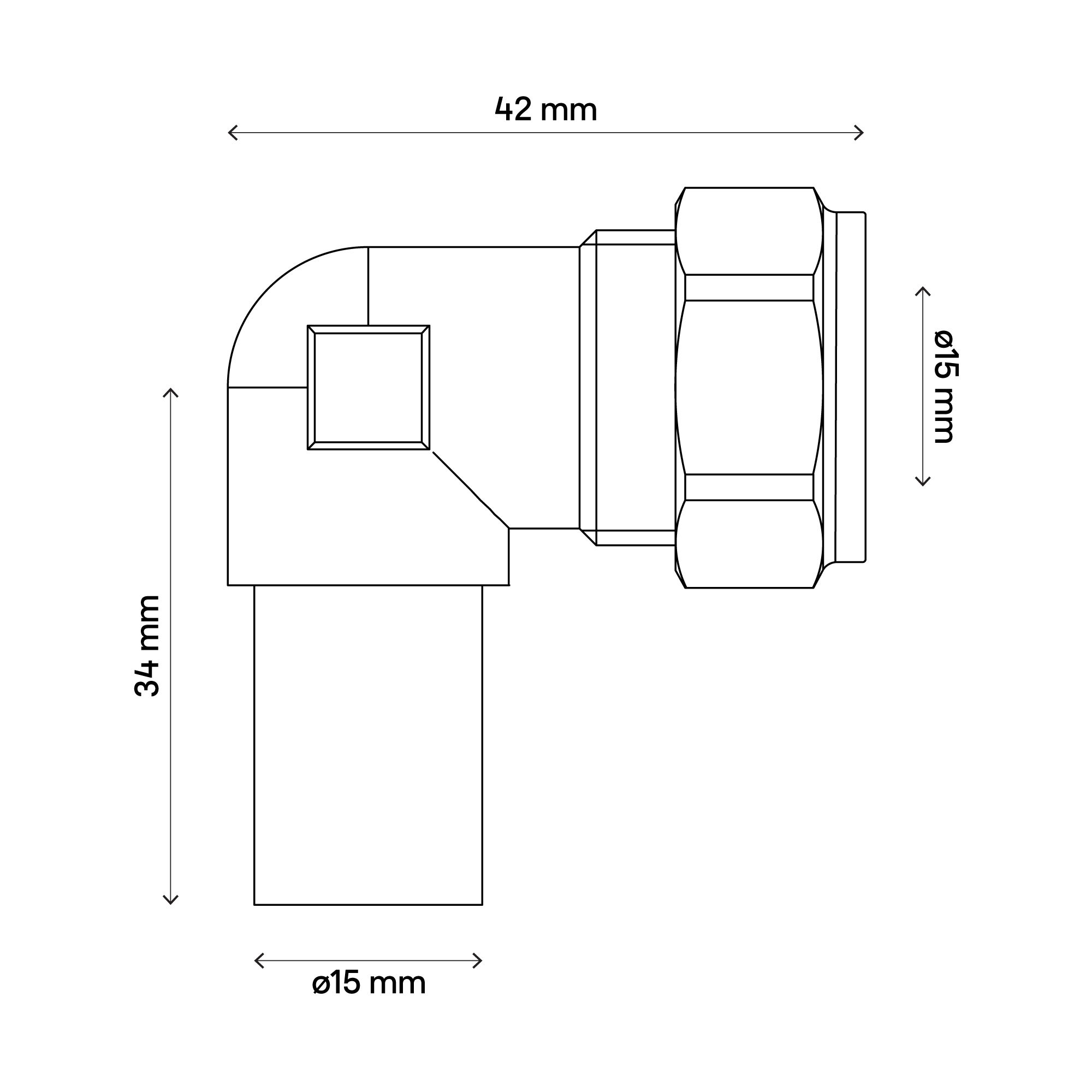 Flomasta Compression Valve tail 15mm