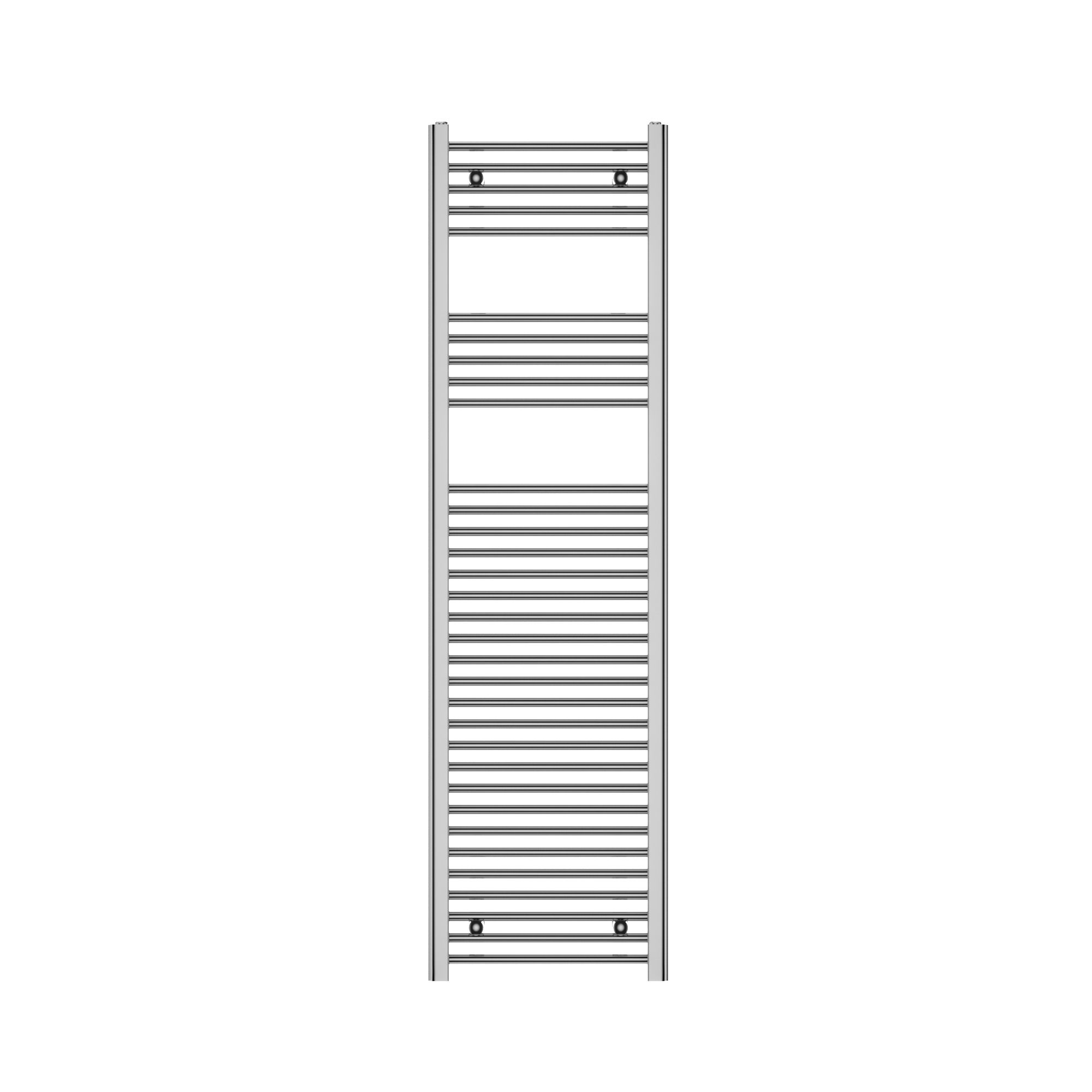 Flomasta Flat Chrome effect 1531BTU Vertical Towel radiator (W)450mm x ...