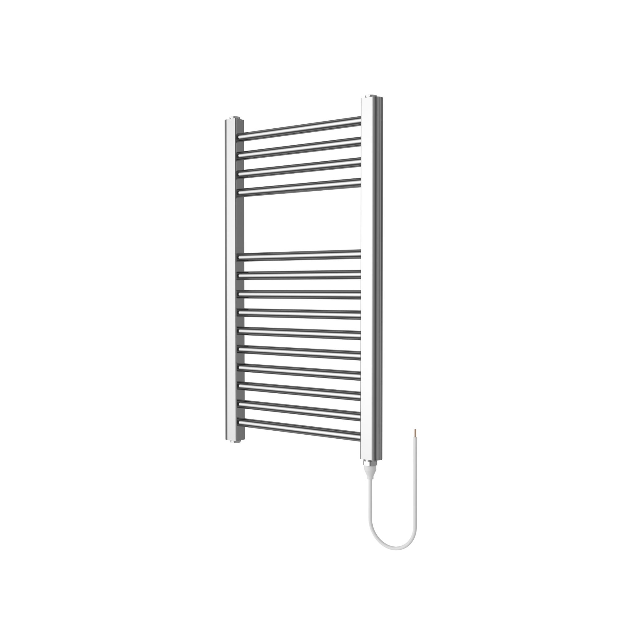 Flomasta Galene Chrome effect Electric Flat Towel warmer (W)400mm x (H ...