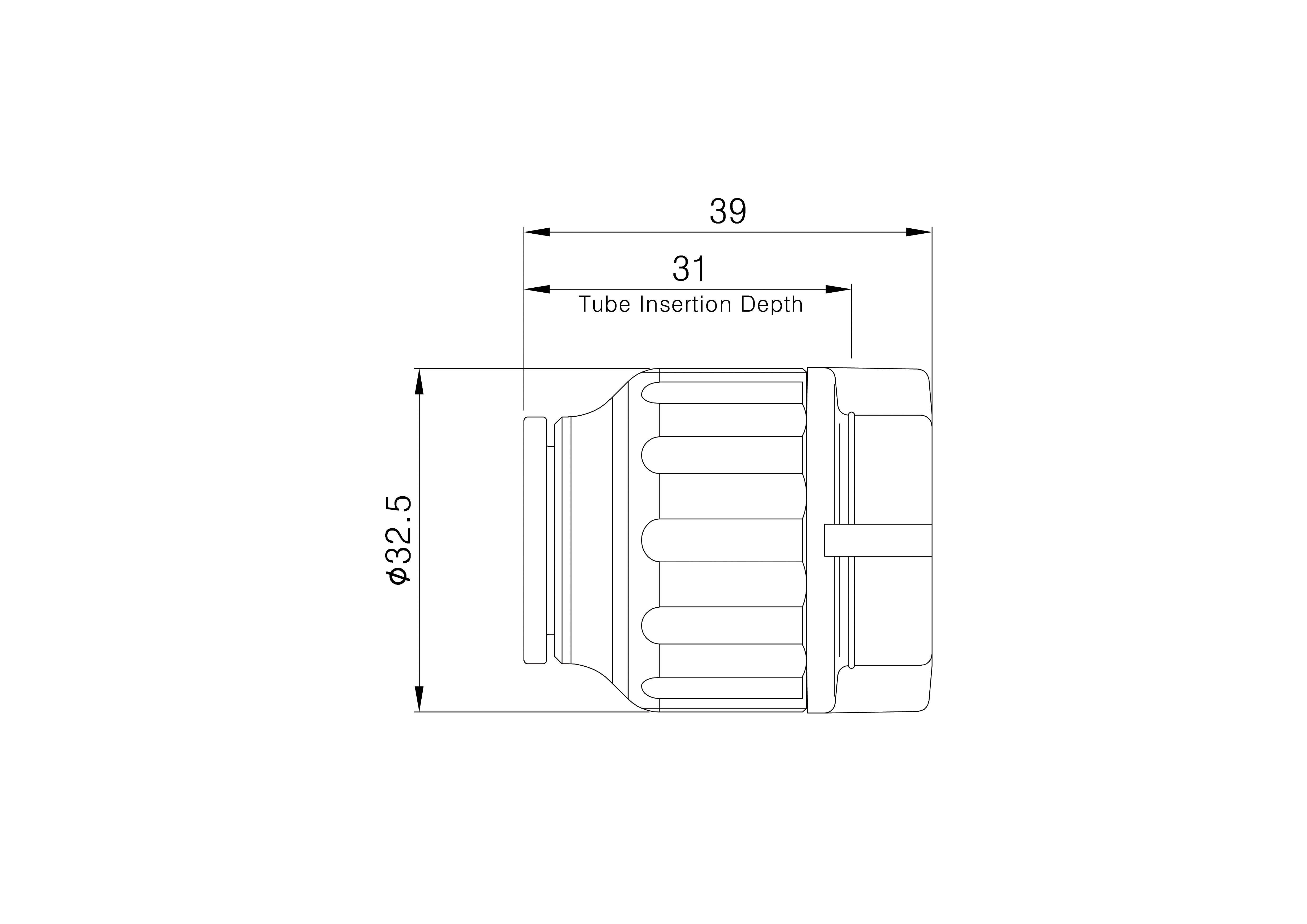 Flomasta PE-X Push-fit Stop end (Dia)33mm, Pack of 10