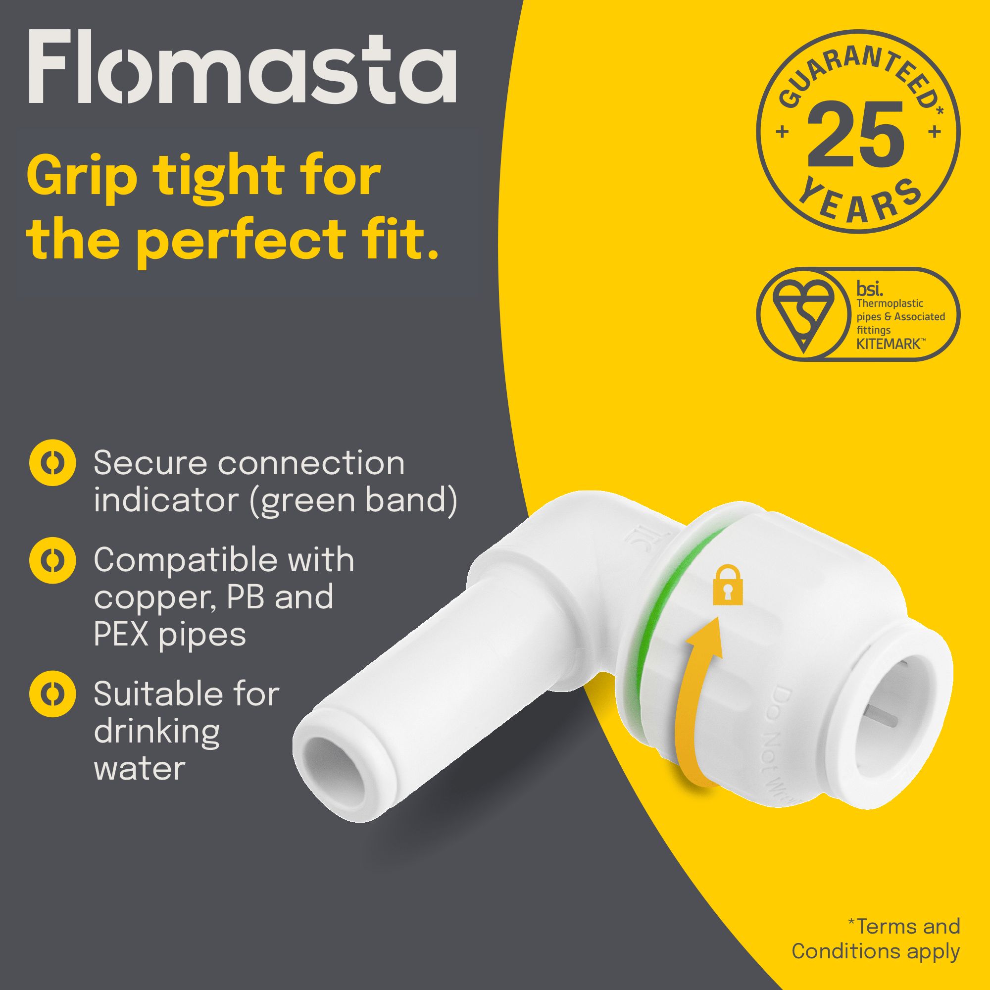 Flomasta Push-fit 90° Pipe elbow (Dia)120mm