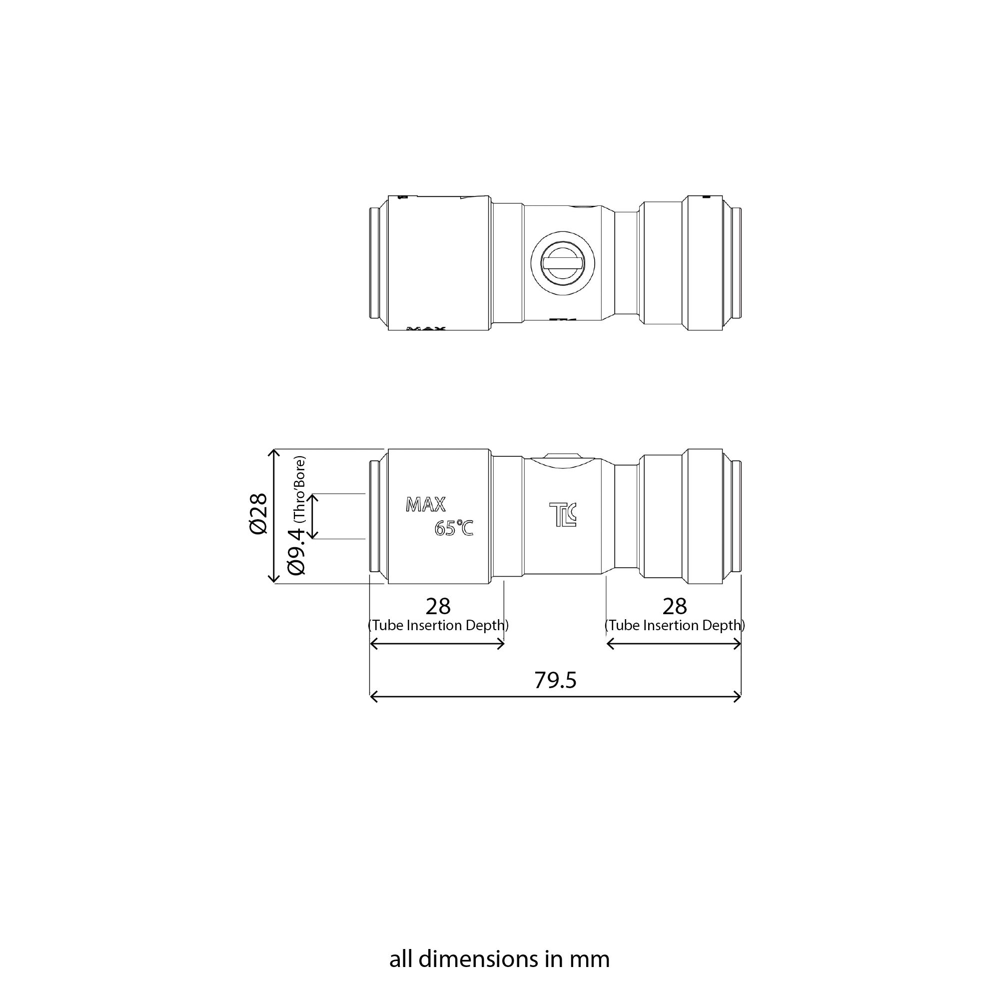 Flomasta Push-fit Isolating Valve (Dia)15mm