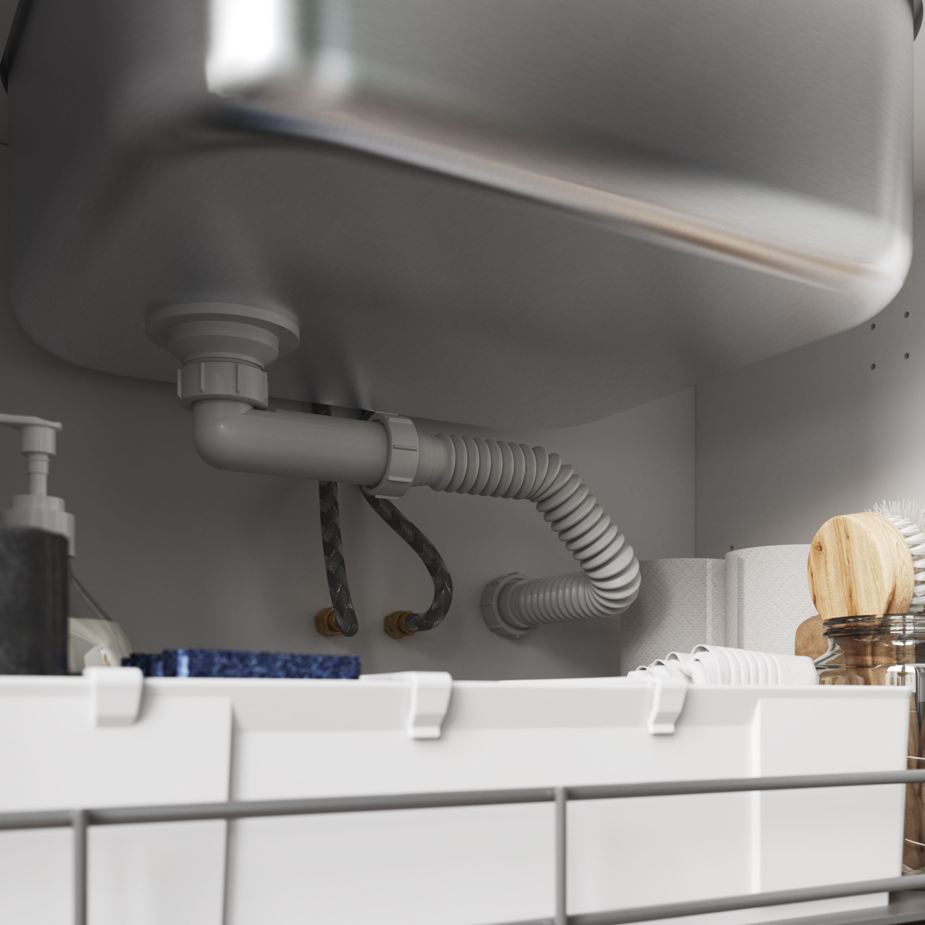 Flomasta Shallow Non-adjustable height Waterless Sink & basin Trap (Dia ...