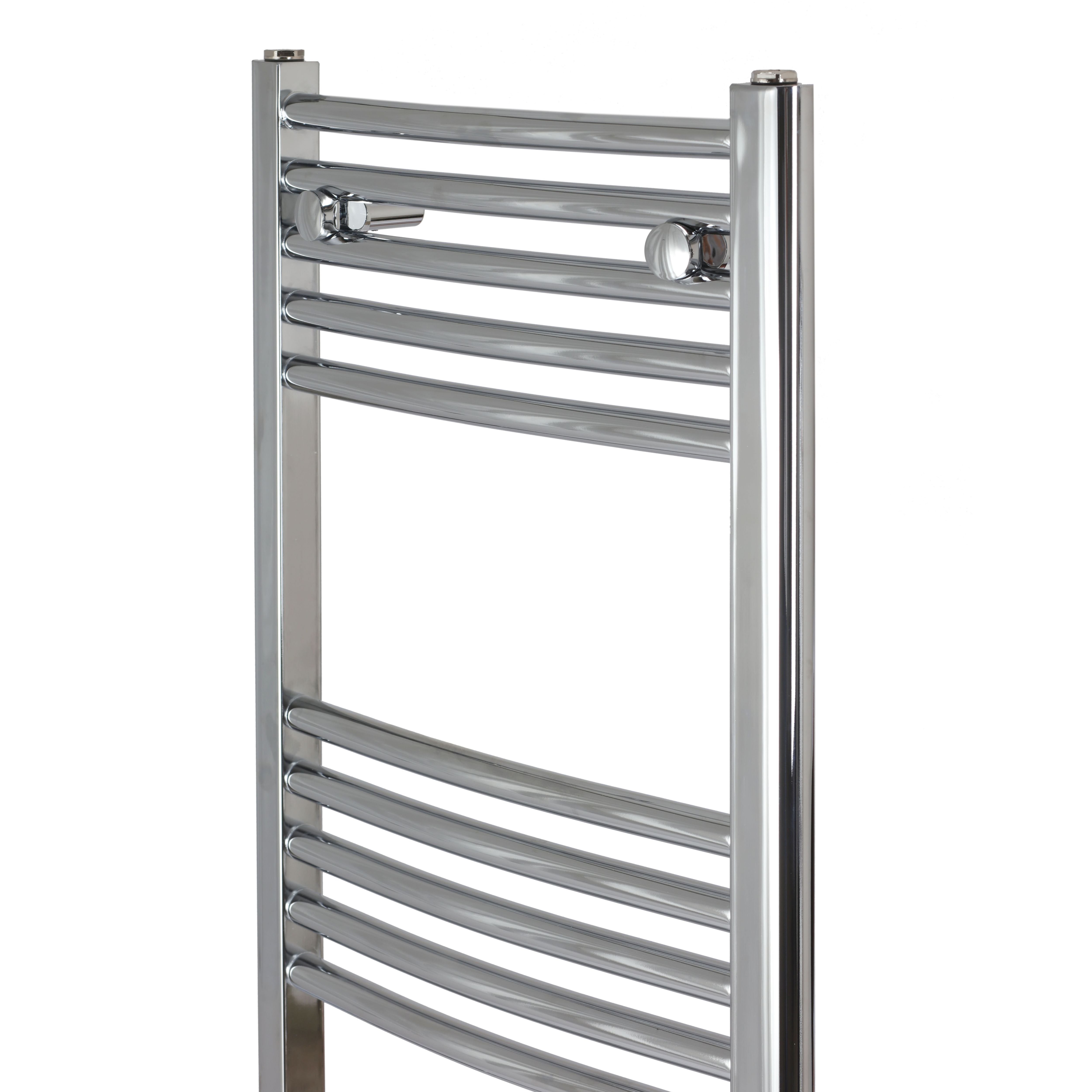 Flomasta Silver 1524BTU Vertical Towel radiator (W)450mm x (H)1600mm