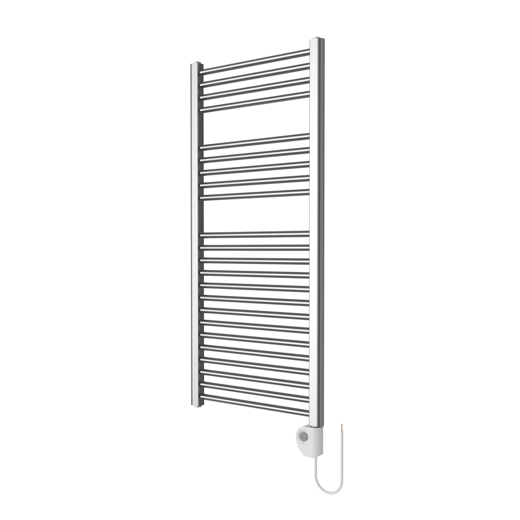 Flomasta Silver Electric Flat Towel warmer (W)500mm x (H)1100mm