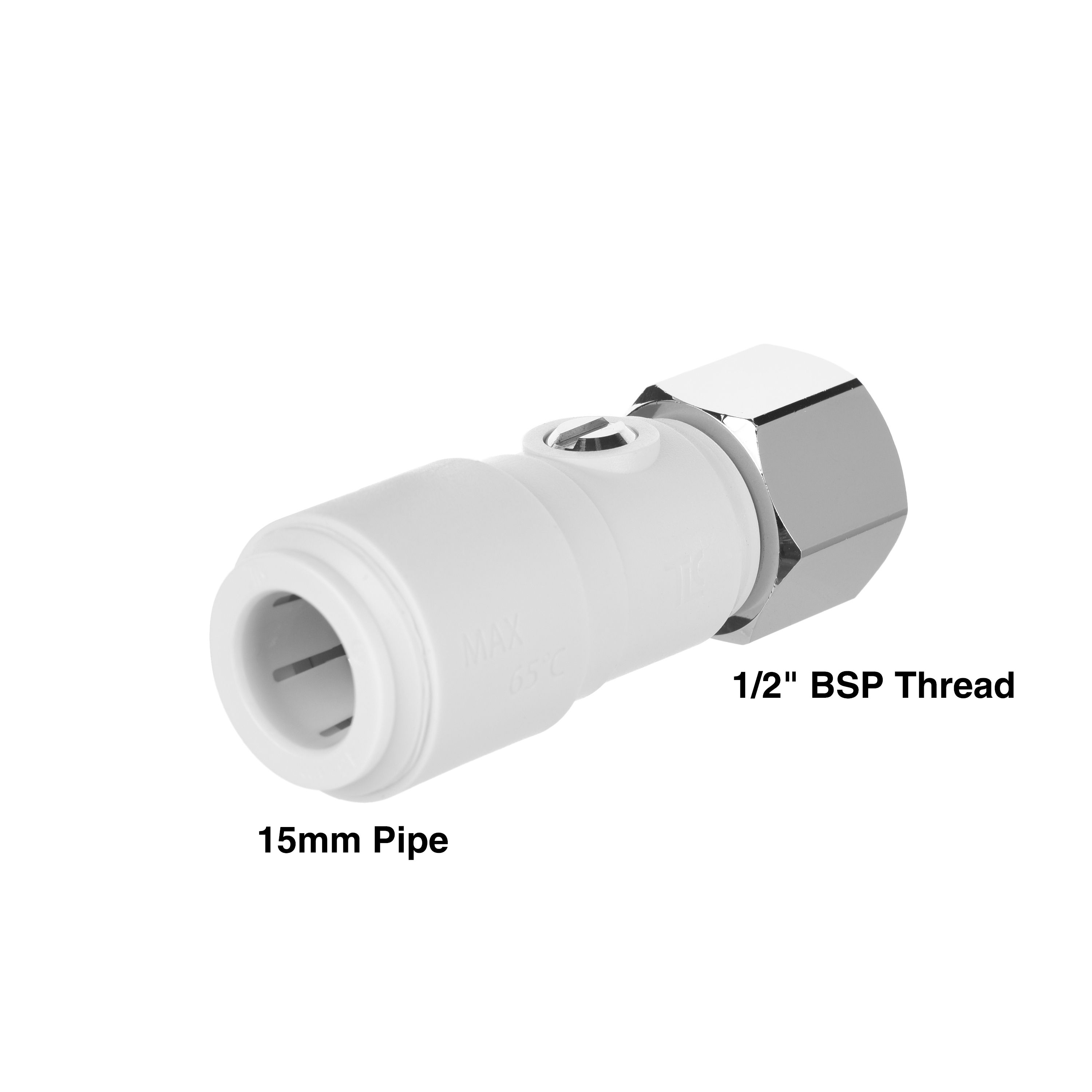 Flomasta Straight Push-fit Service Valve, 26mm x ½"
