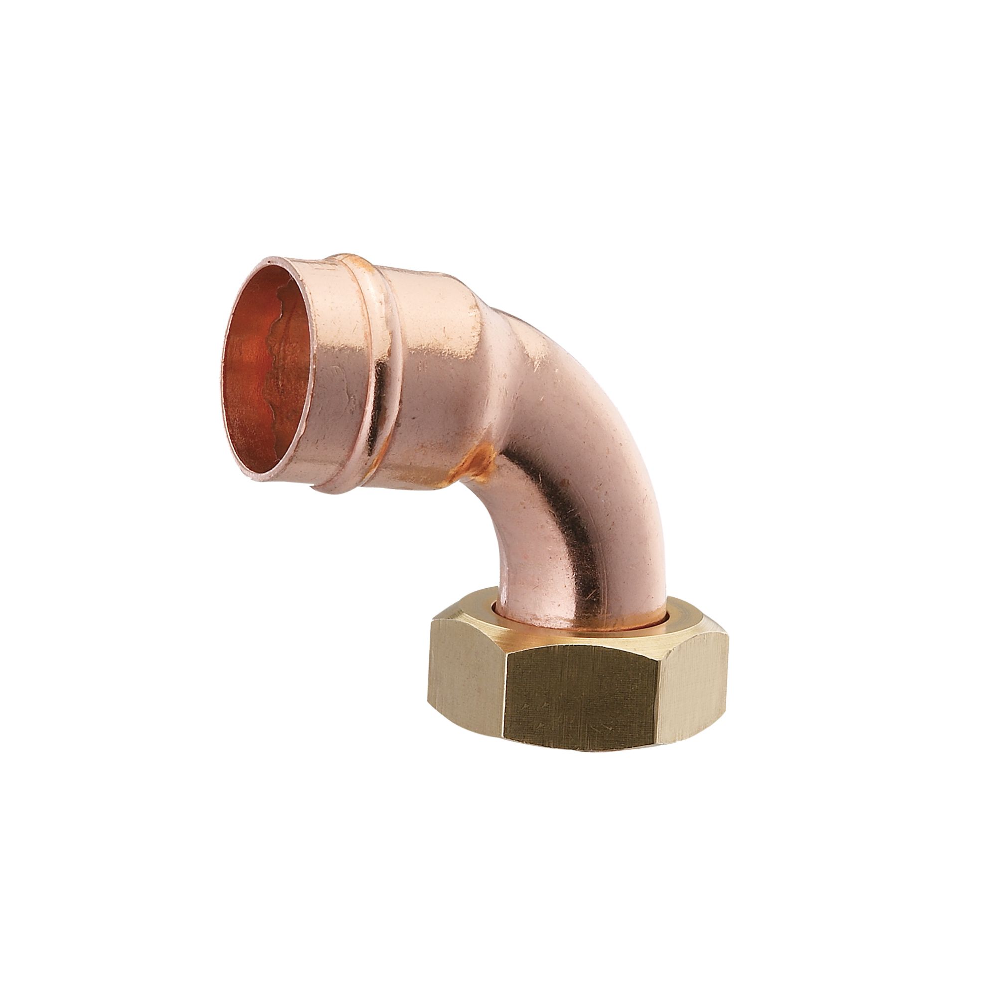 Flomasta Tap connector S5063 2 Pack Solder ring Bent & straight (L)56 ...