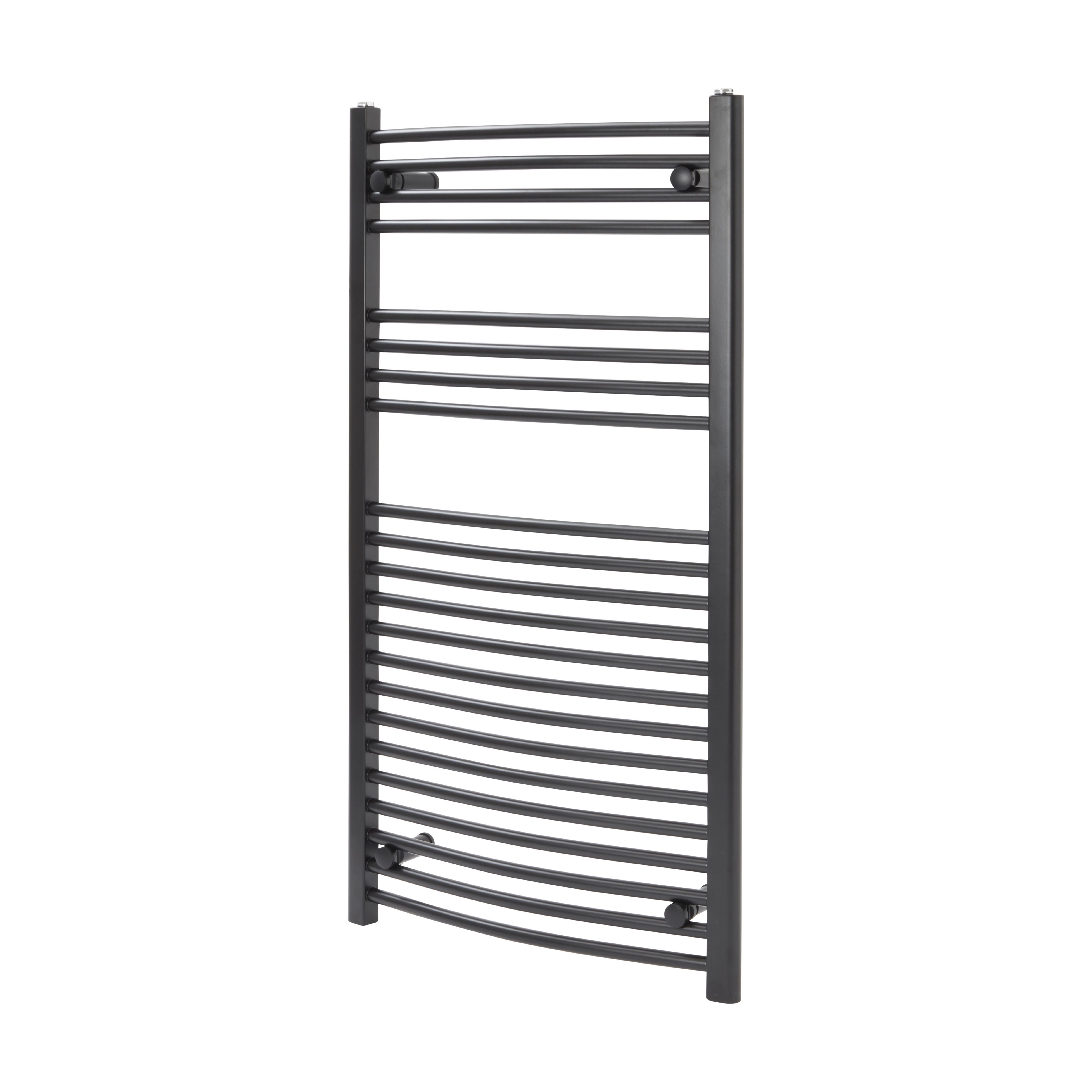 Flomasta Vertical Towel radiator, Black (W)600mm (H)1100mm | DIY at B&Q