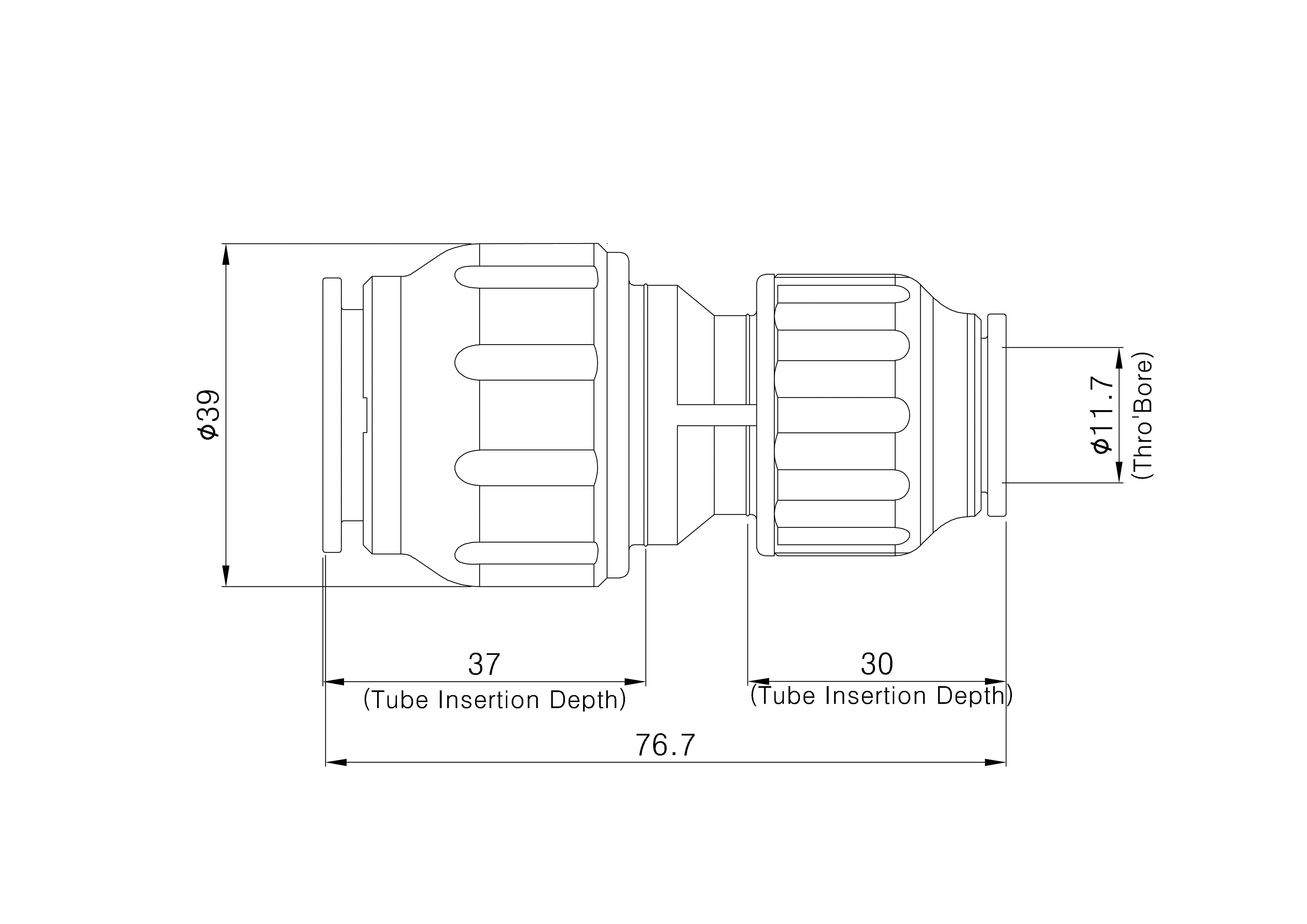 Flomasta White Reducing Pipe fitting coupler (L)77mm, Pack of 2