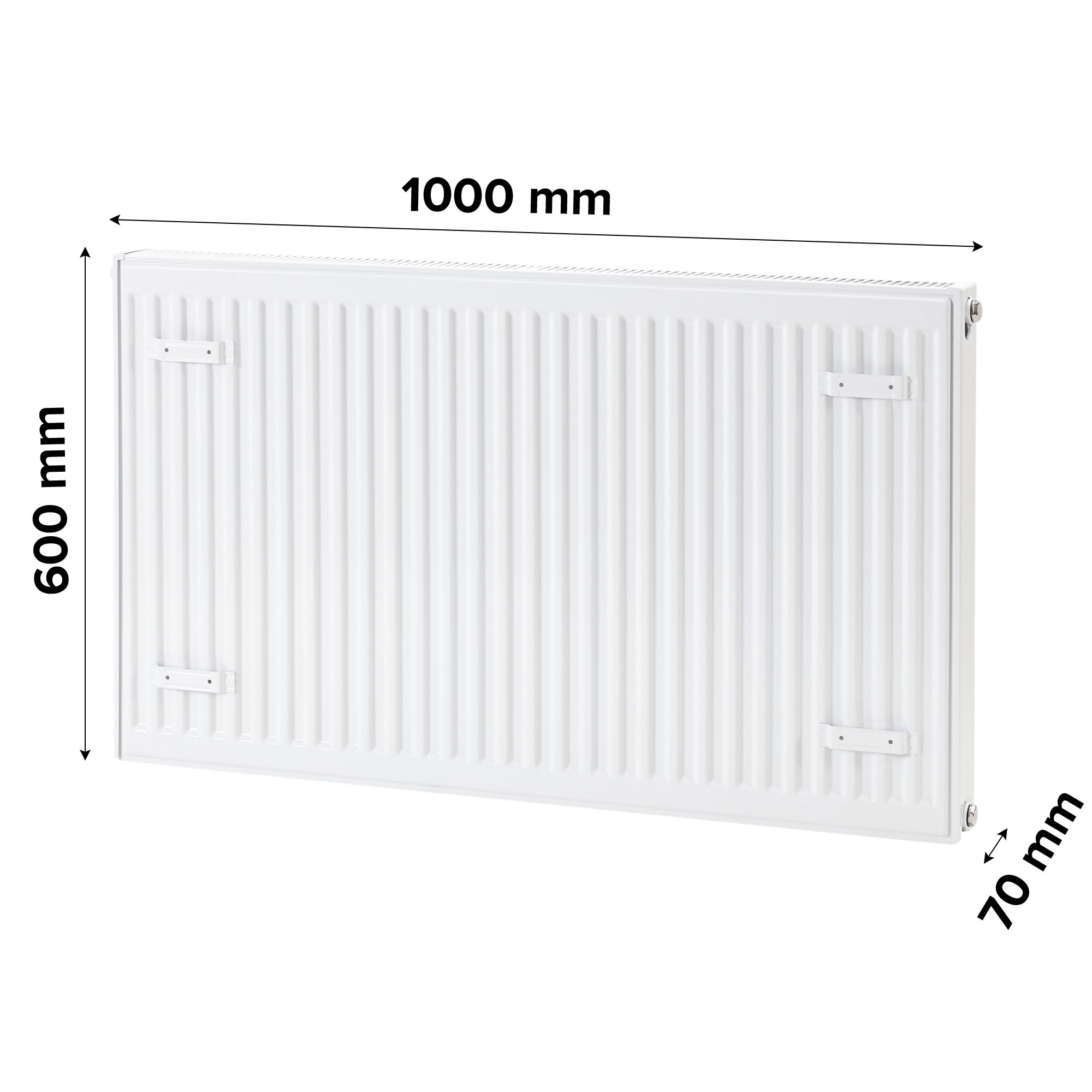 Flomasta White Type 21 Double Panel Radiator, (W)1000mm x (H)600mm