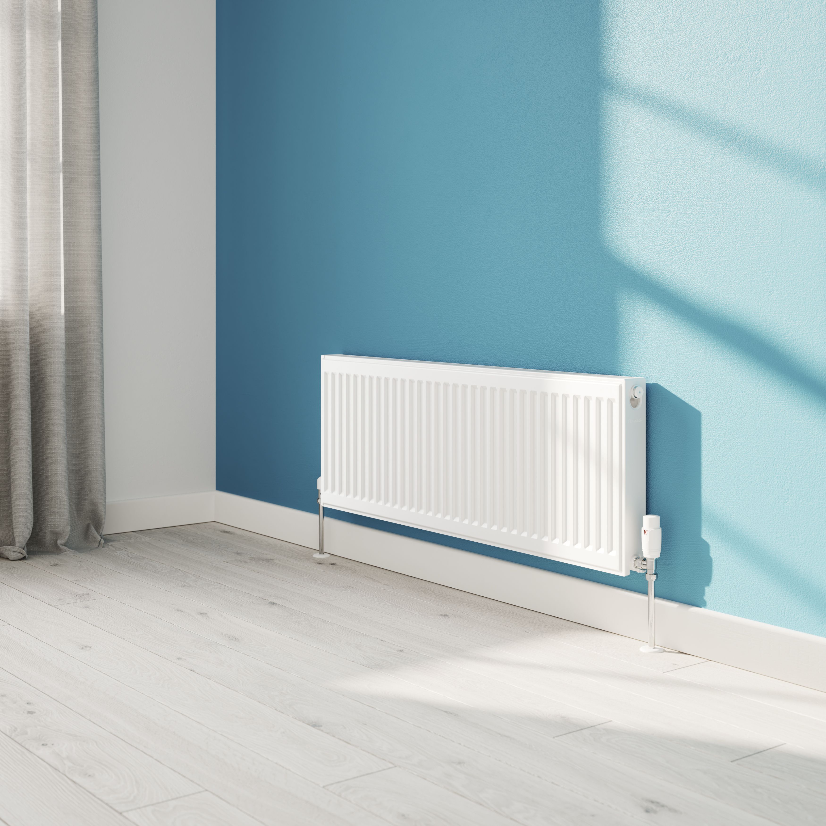 Flomasta White Type 21 Double Panel Radiator, (W)1200mm x (H)400mm