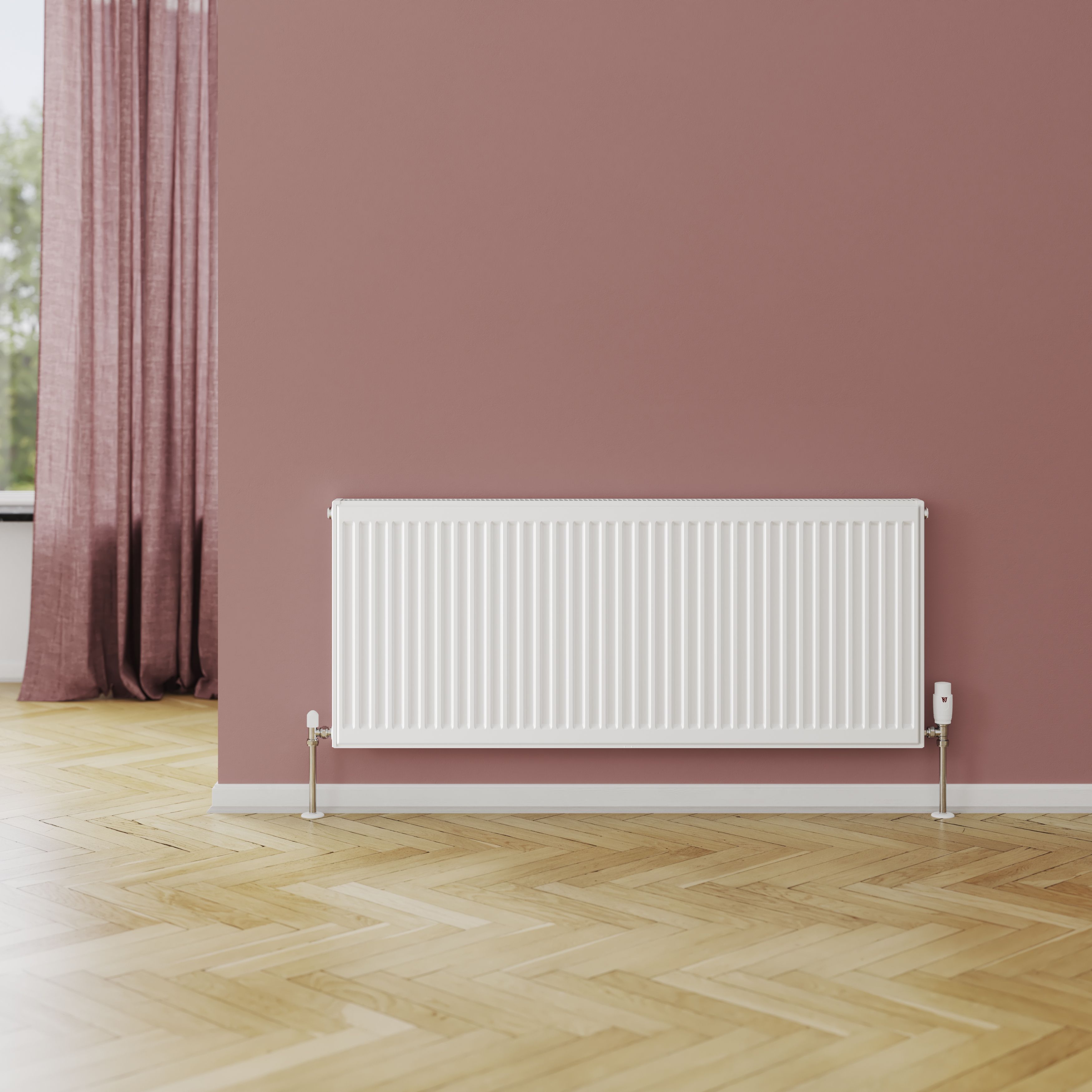 Flomasta White Type 21 Double Panel Radiator, (W)1200mm x (H)500mm