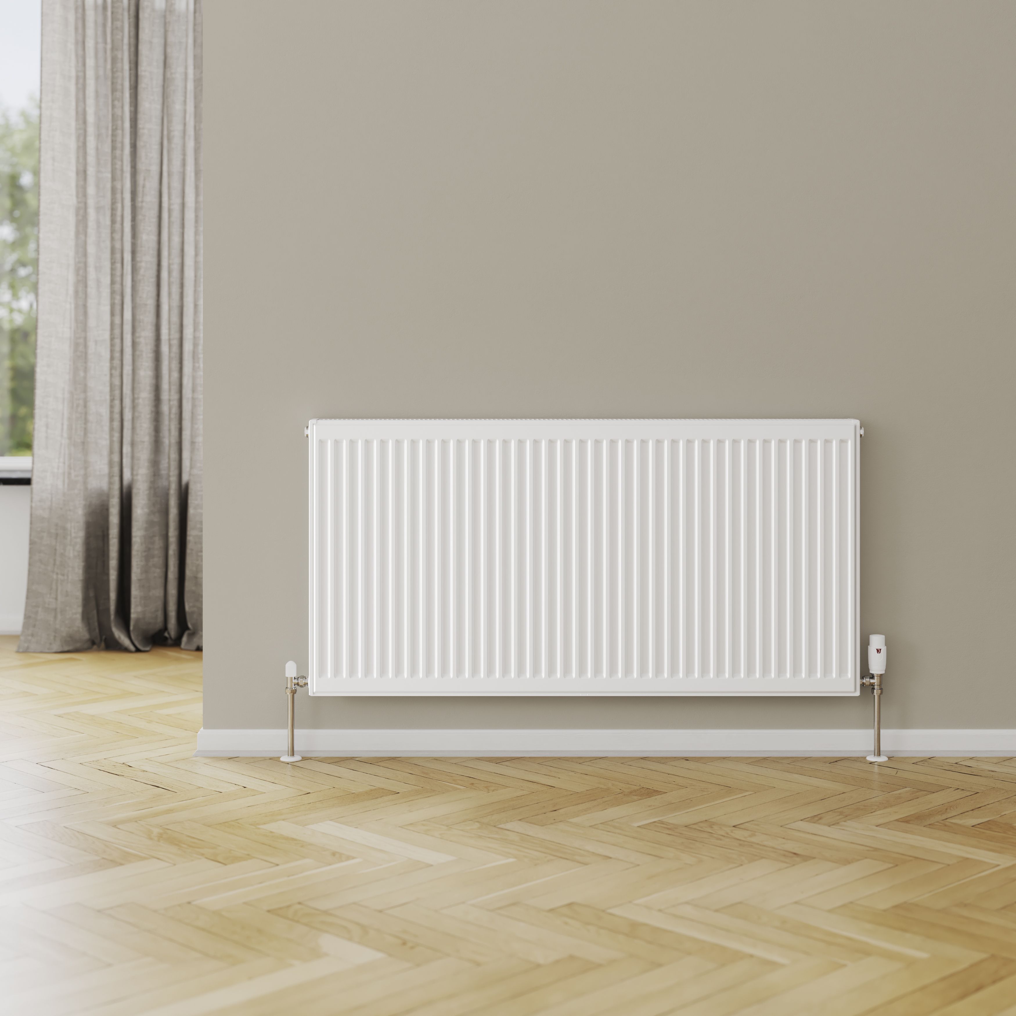 Flomasta White Type 21 Double Panel Radiator, (W)1200mm x (H)600mm
