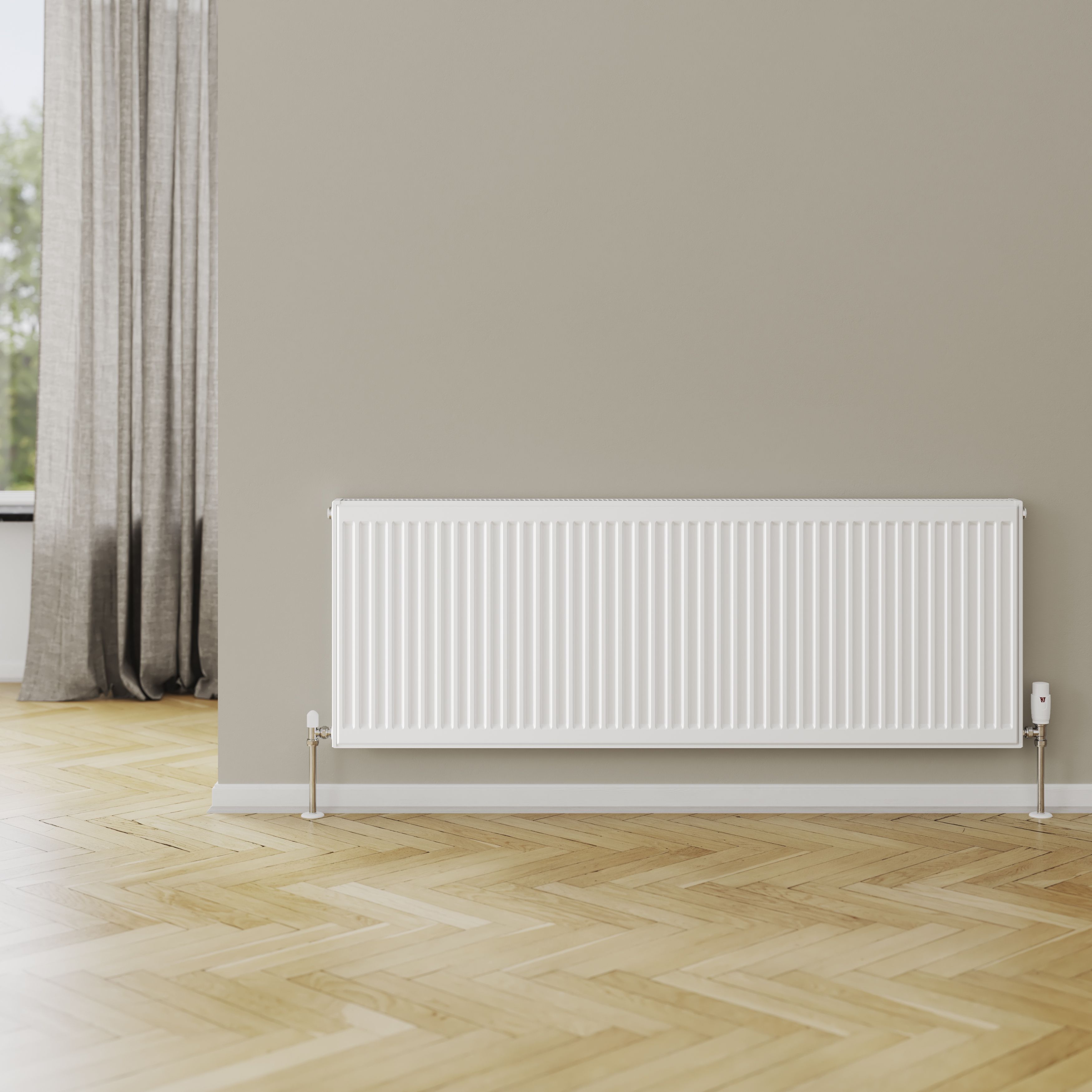Flomasta White Type 21 Double Panel Radiator, (W)1400mm x (H)500mm