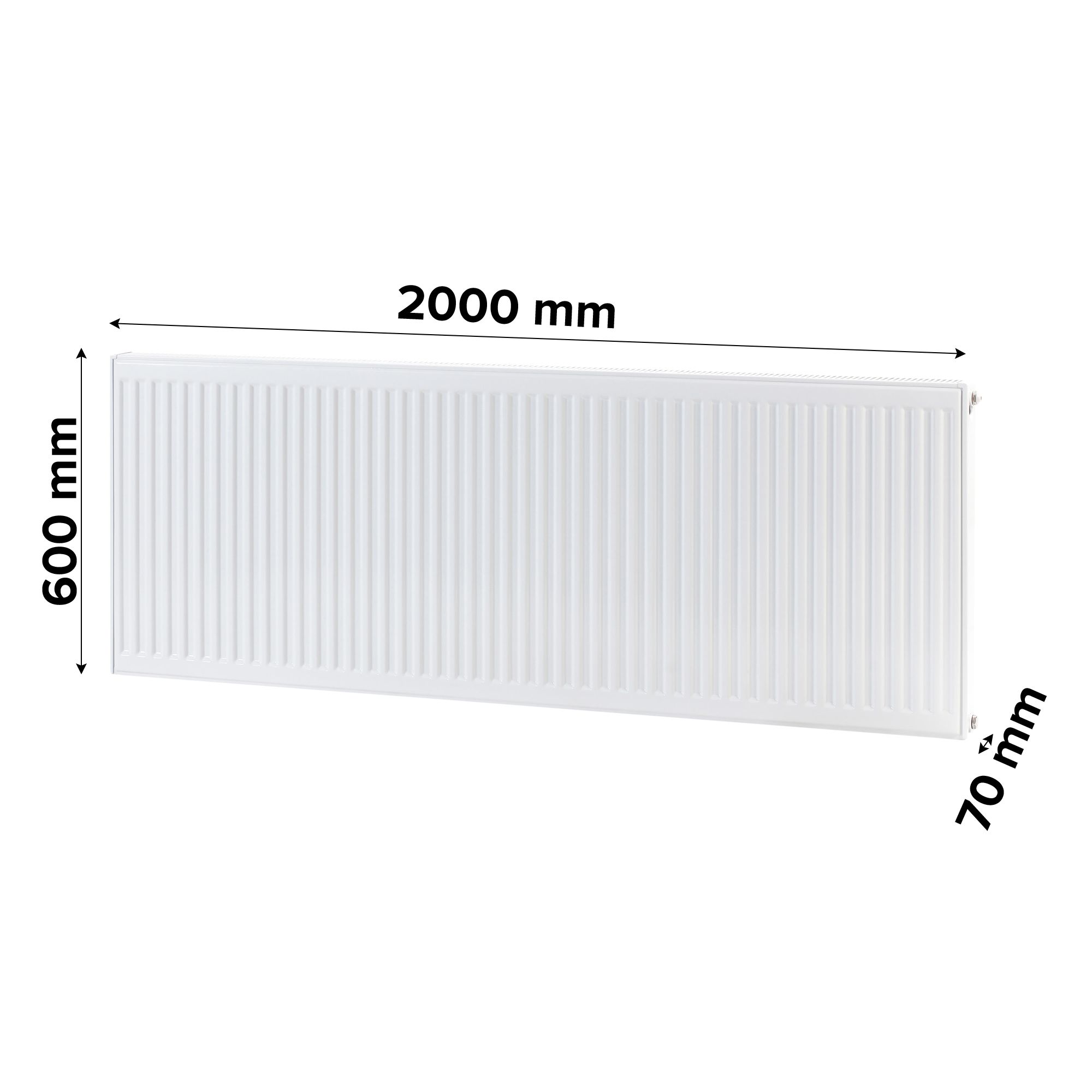 Flomasta White Type 21 Double Panel Radiator, (W)2000mm x (H)600mm