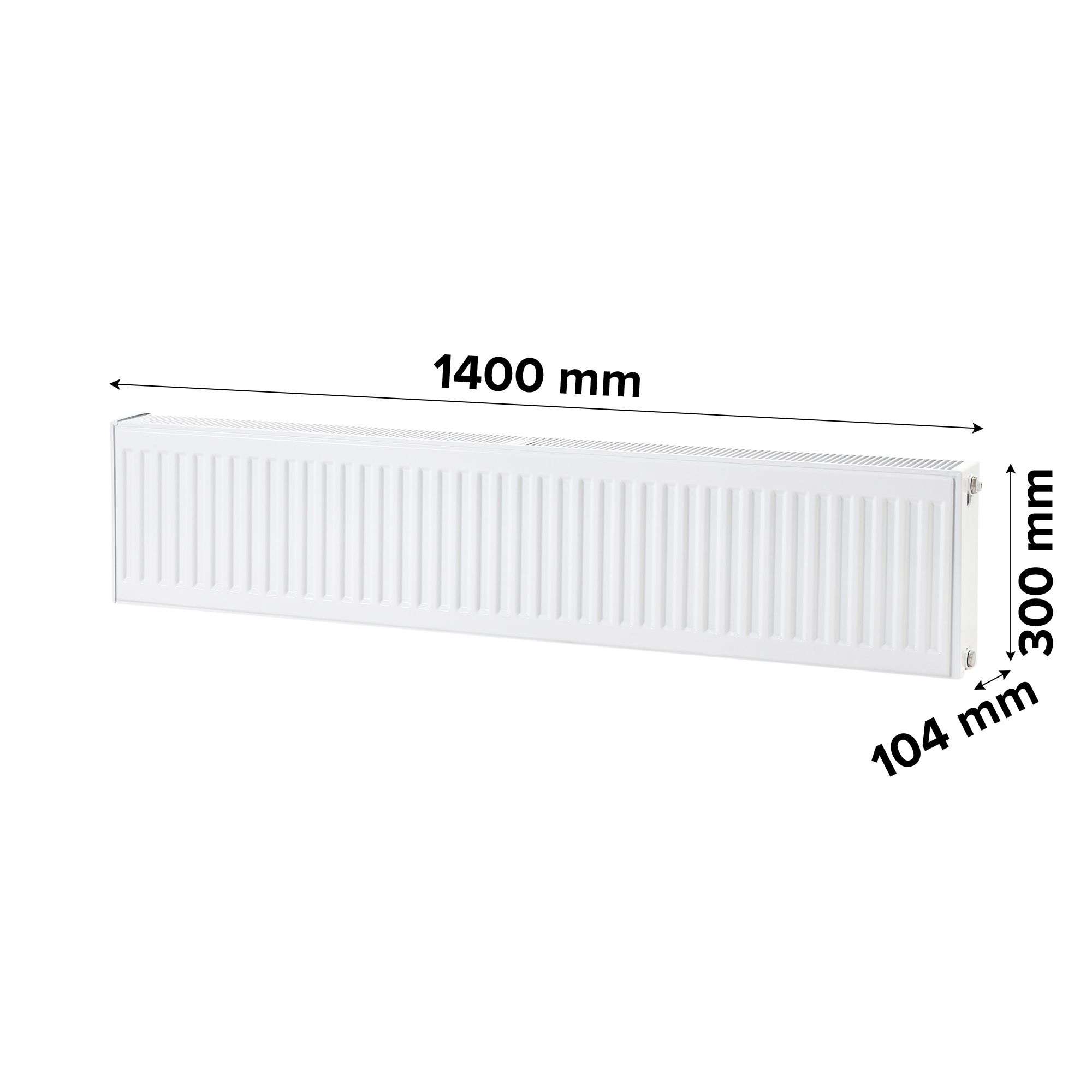 Flomasta White Type 22 Double Panel Radiator, (W)1400mm x (H)300mm
