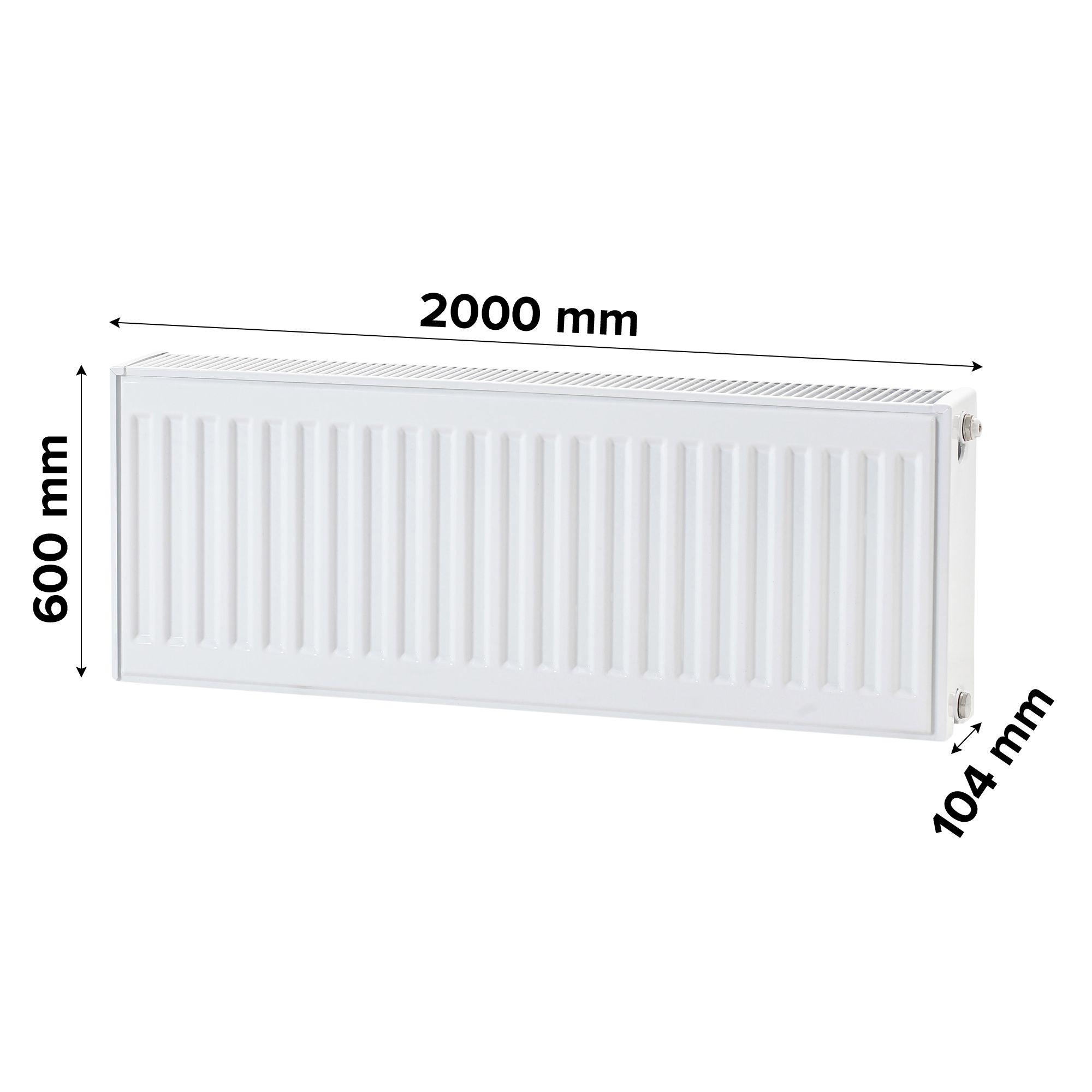 Flomasta White Type 22 Double Panel Radiator, (W)800mm x (H)300mm