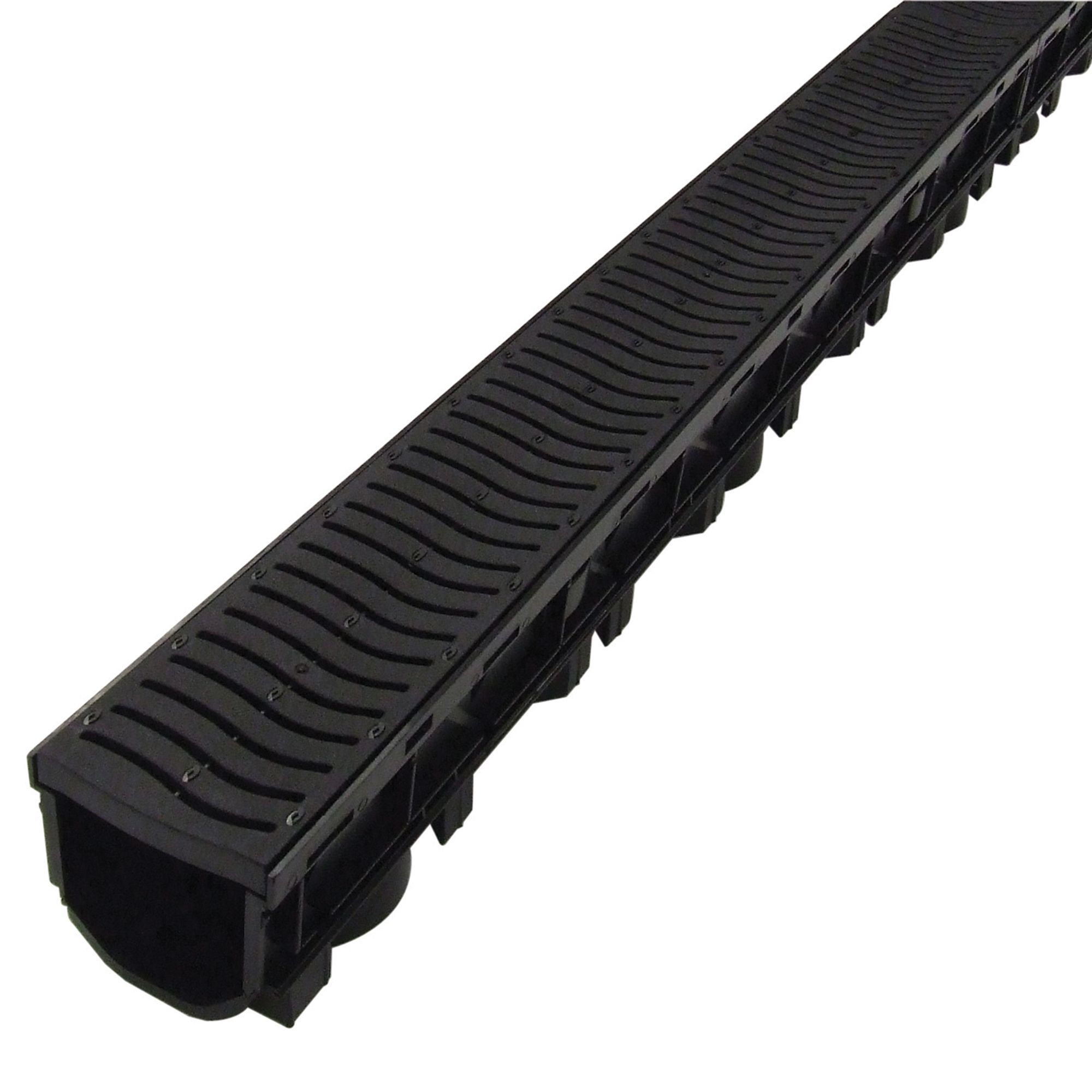 FloPlast ABS plastic & polypropylene Channel drainage & grate, (L)1m (W ...