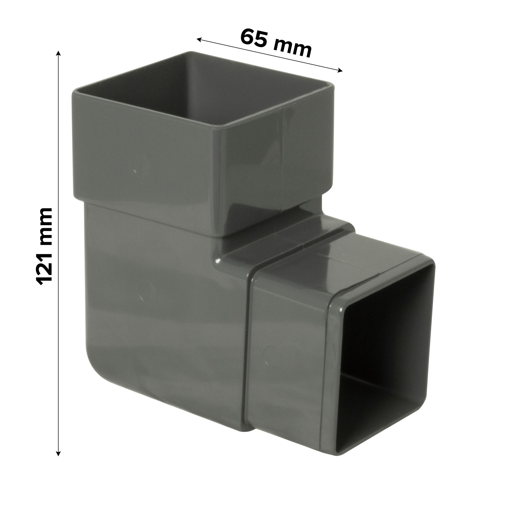 FloPlast Anthracite grey Square 92.5° Offset Downpipe bend