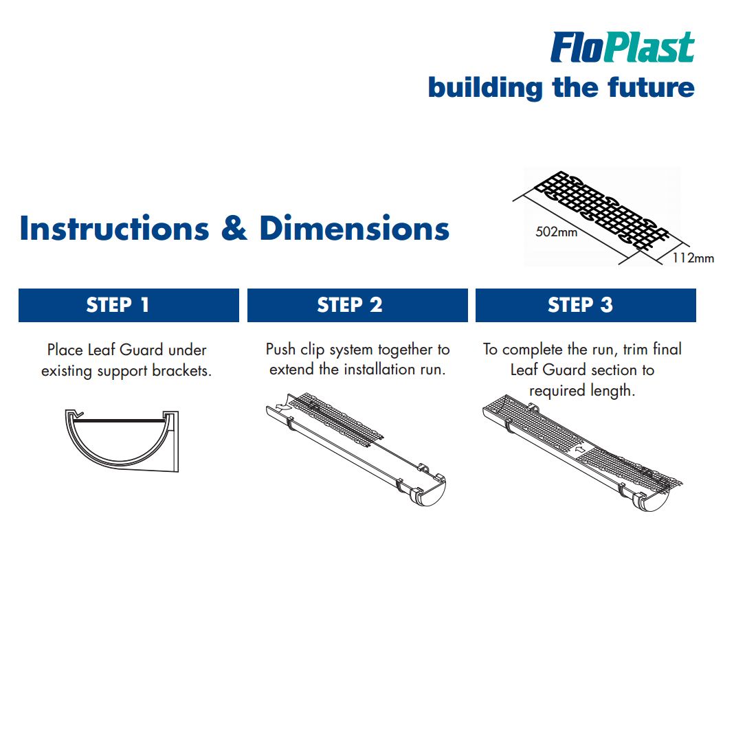 FloPlast Black Gutter guard (L)500mm, Pack of 10 | DIY at B&Q