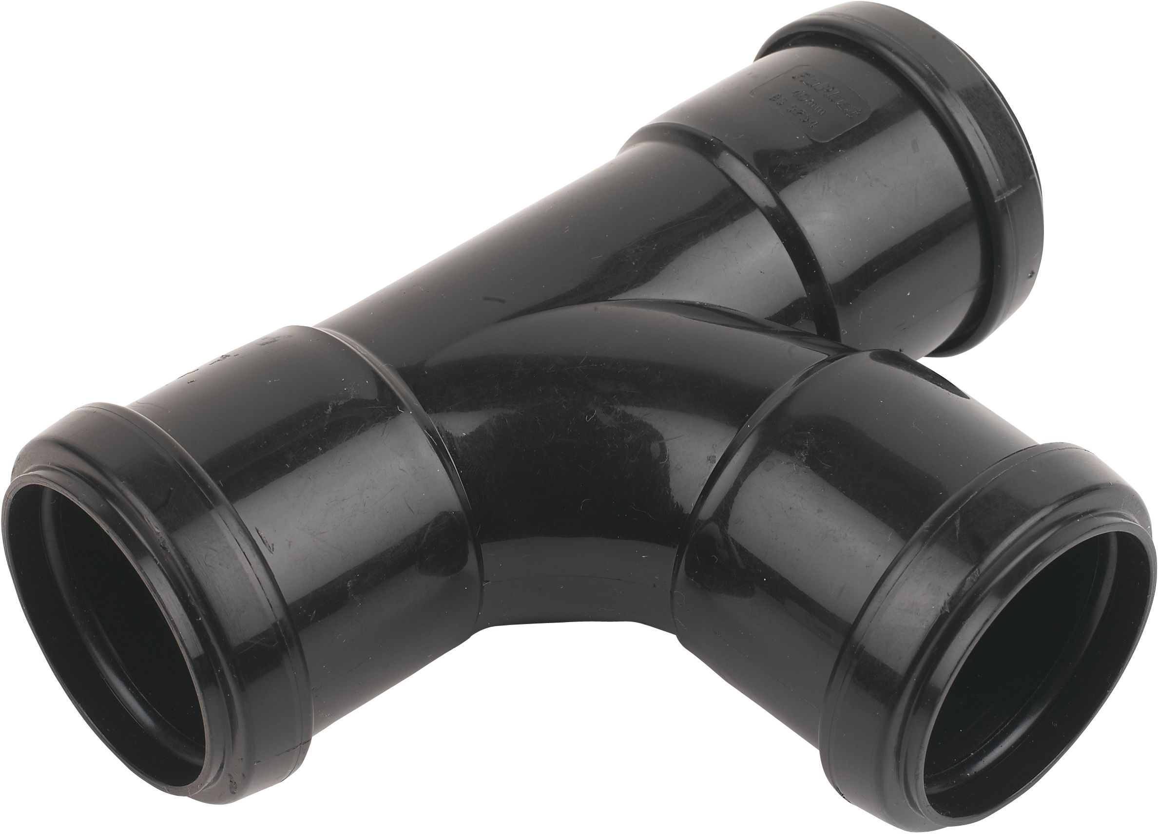 FloPlast Black Push-fit 87.5° Waste pipe Tee, (Dia)40mm | DIY at B&Q