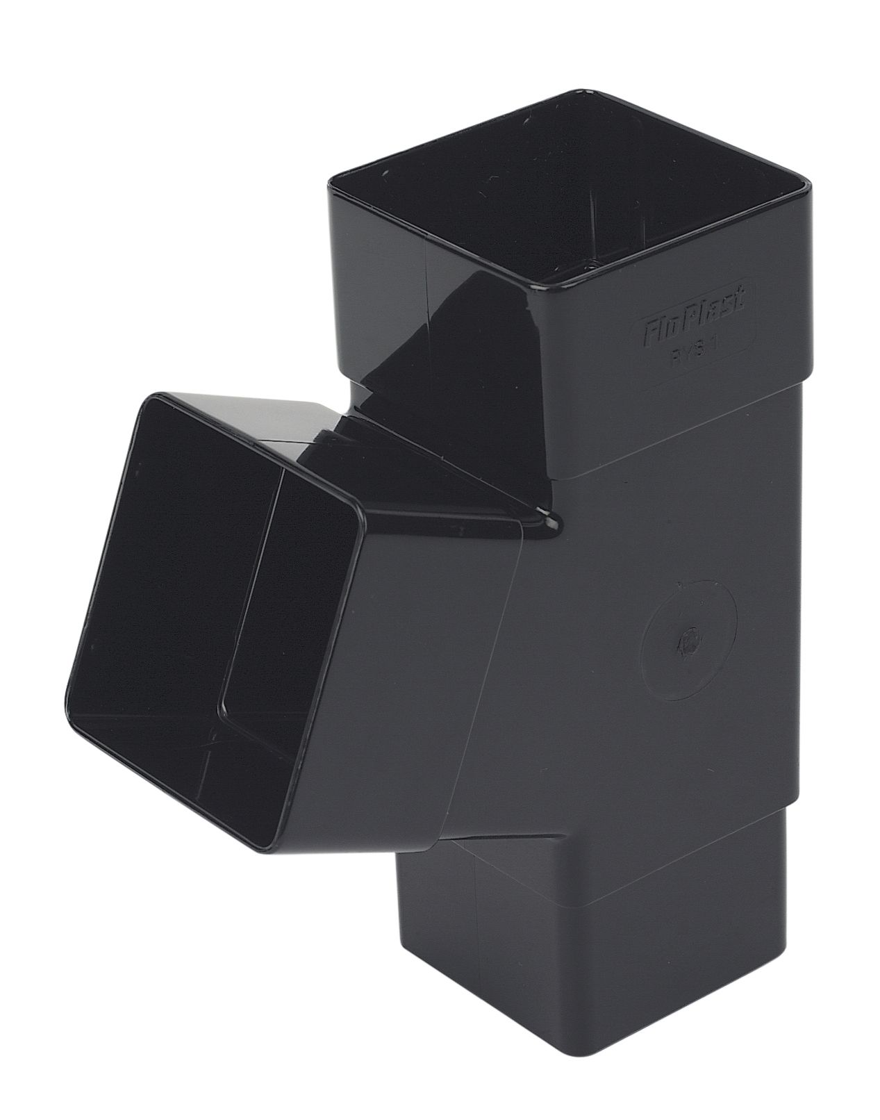 FloPlast Black Square 67.5° Gutter branch, (Dia)65mm | DIY at B&Q